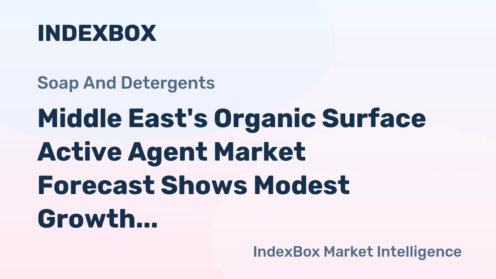 Middle East's Organic Surface Active Agent Market Forecast Shows Modest Growth with a 1.6% CAGR in Value