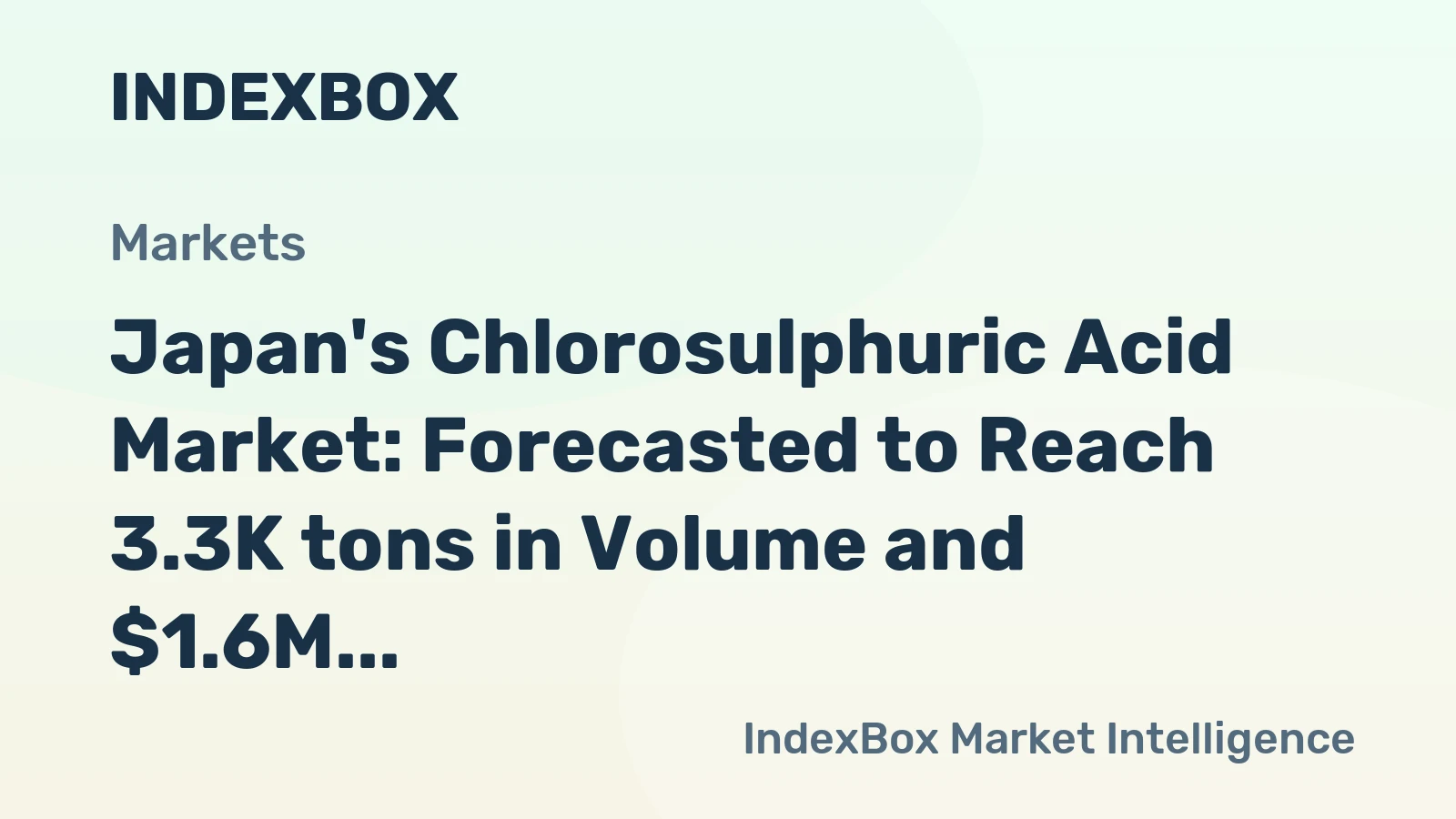 Japan's Chlorosulphuric Acid Market: Forecasted to Reach 3.3K tons in Volume and $1.6M in Value by 2035