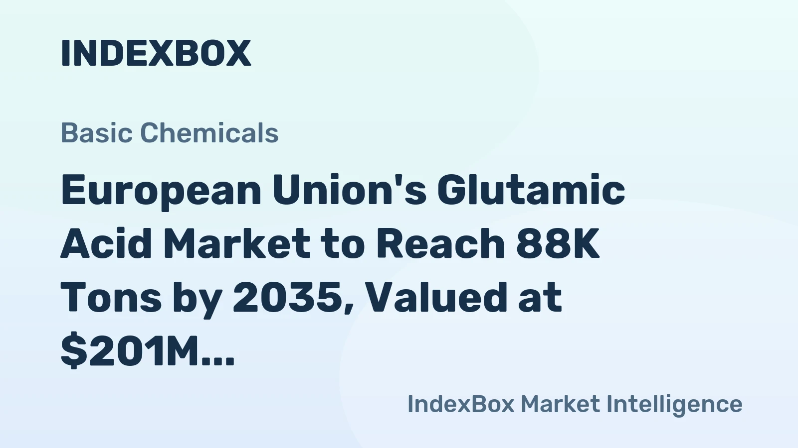 European Union's Glutamic Acid Market to Reach 88K Tons by 2035, Valued at $201M