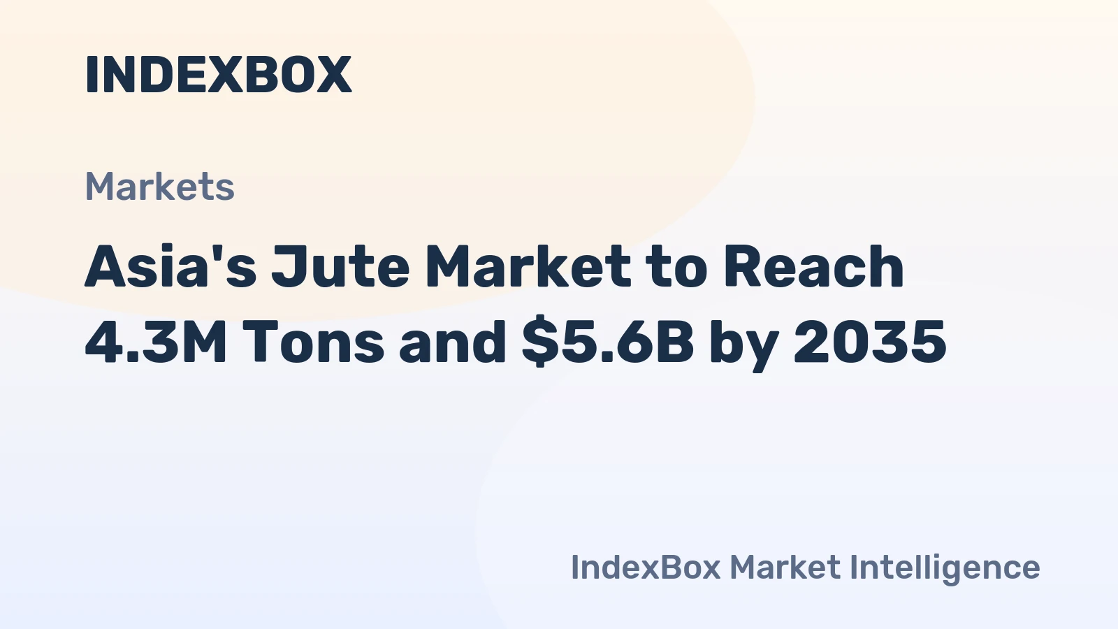 Asia's Jute Market to Reach 4.3M Tons and $5.6B by 2035