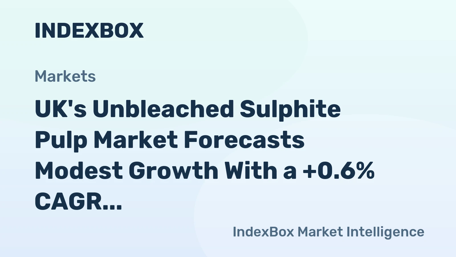 UK's Unbleached Sulphite Pulp Market Forecasts Modest Growth With a +0.6% CAGR in Value