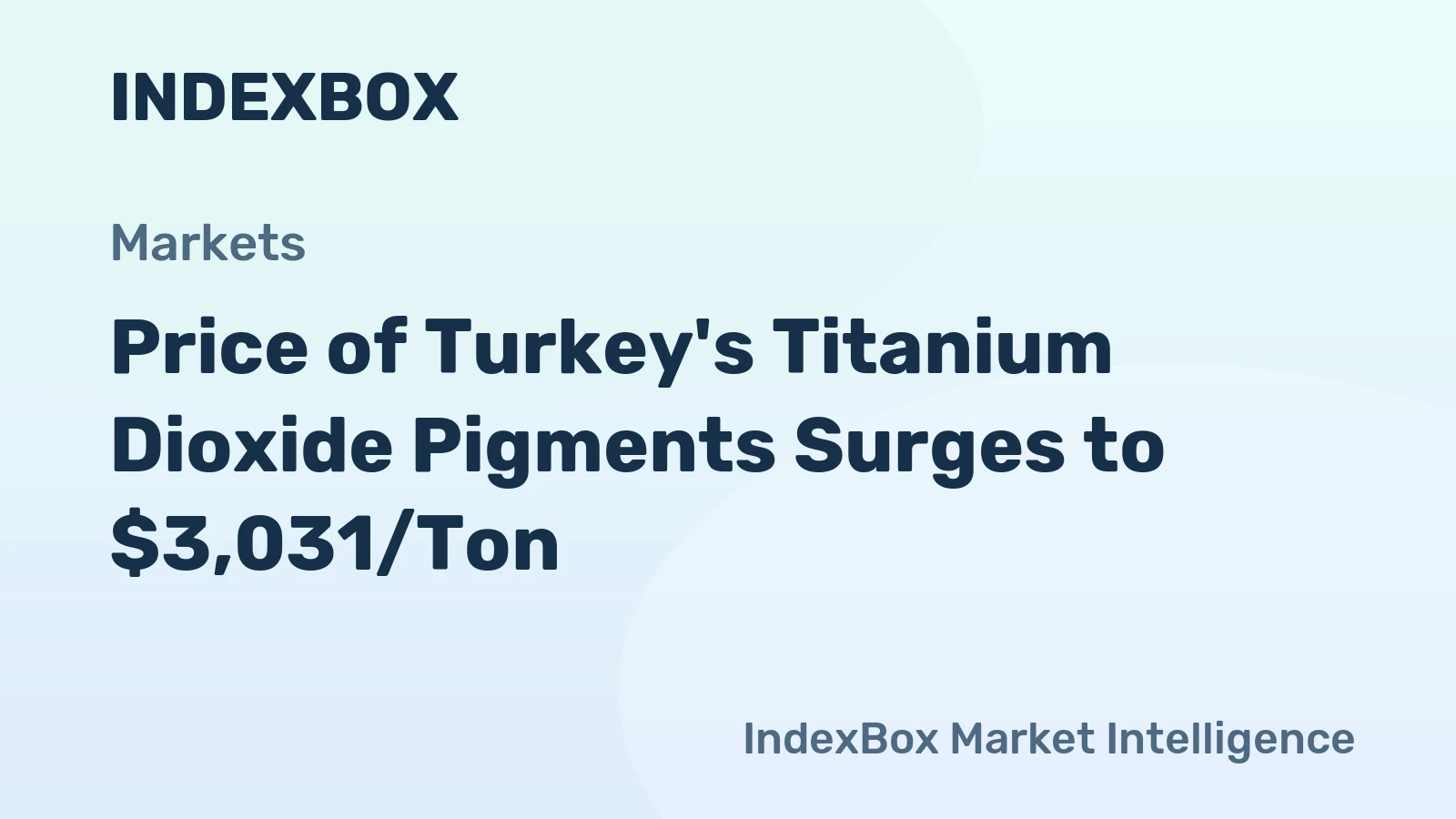 Price of Turkey's Titanium Dioxide Pigments Surges to $3,031/Ton