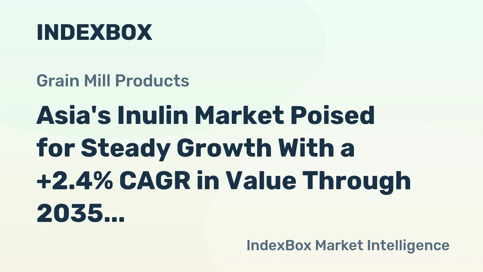 Asia's Inulin Market Poised for Steady Growth With a +2.4% CAGR in Value Through 2035