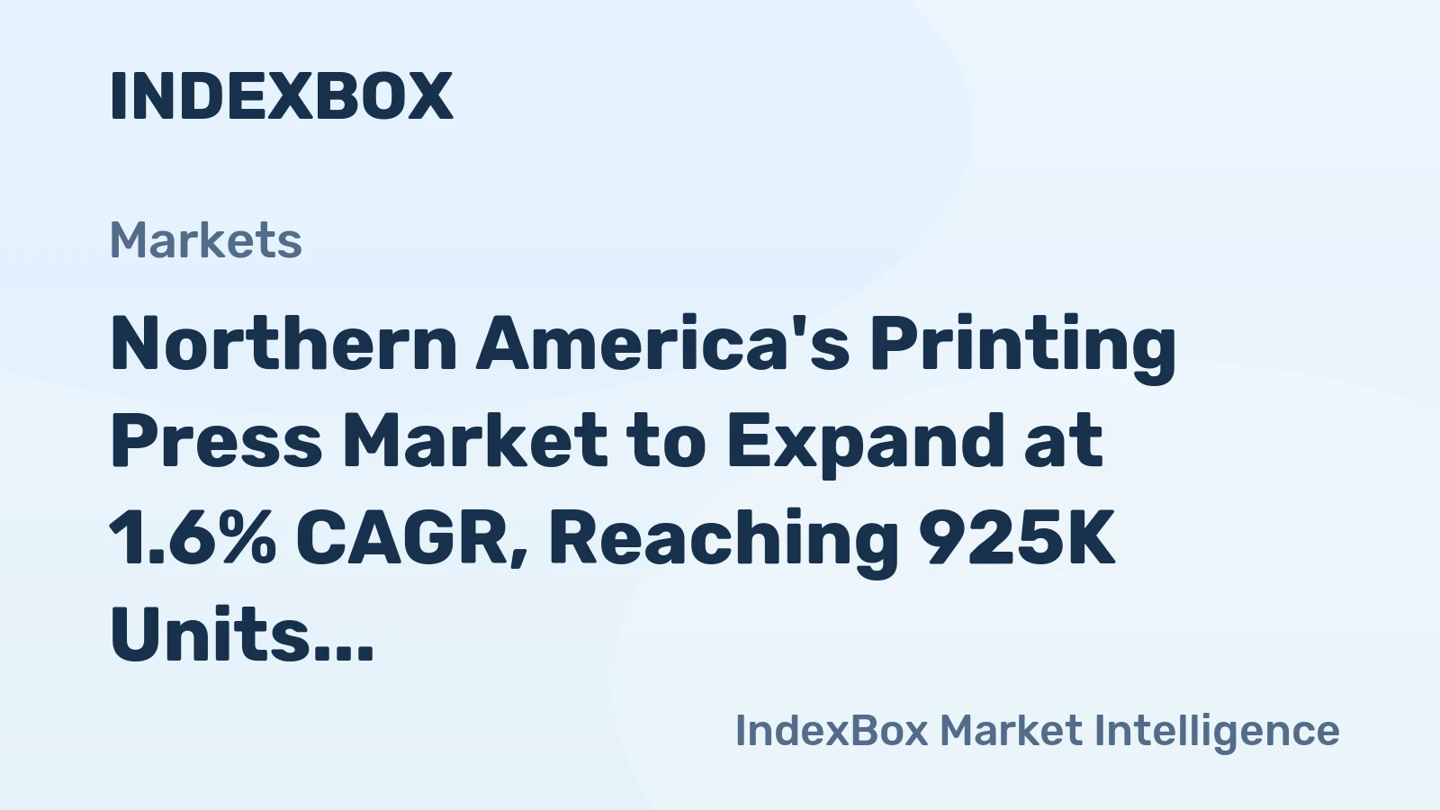 Northern America's Printing Press Market to Expand at 1.6% CAGR, Reaching 925K Units by 2035