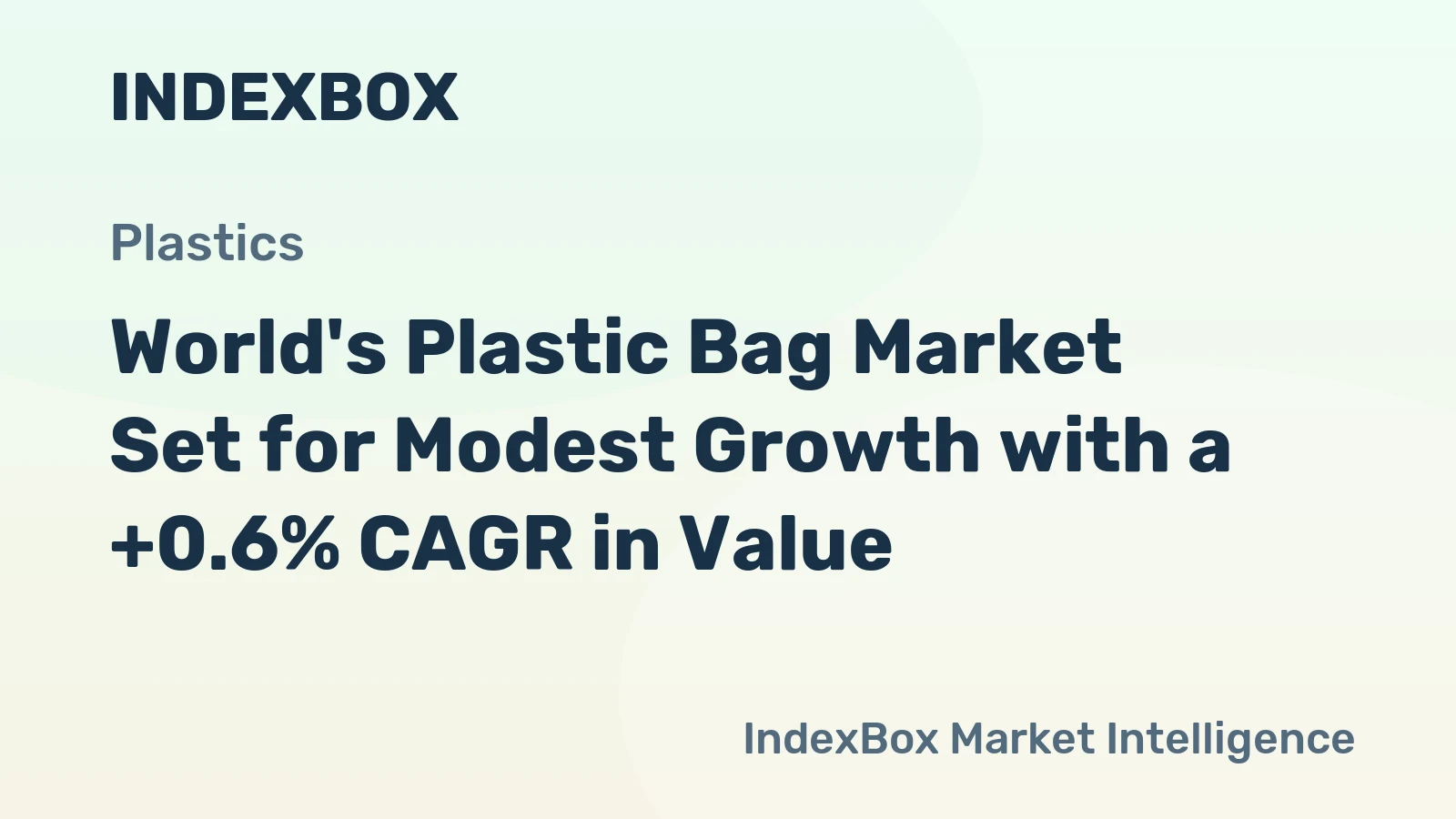 World's Plastic Bag Market Set for Modest Growth with a +0.6% CAGR in Value