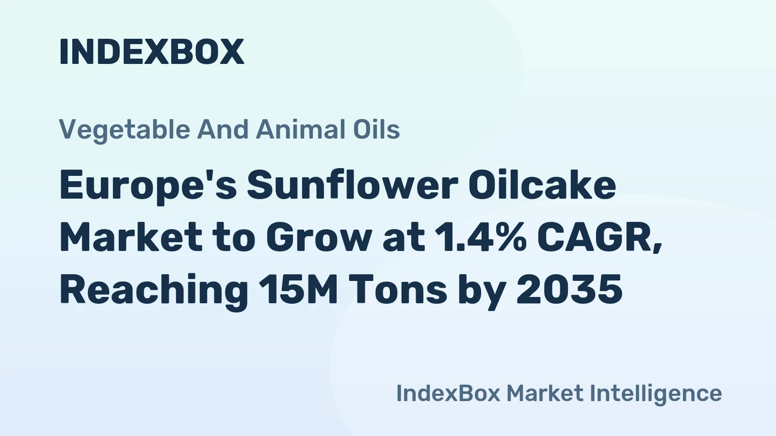 Europe's Sunflower Oilcake Market to Grow at 1.4% CAGR, Reaching 15M Tons by 2035