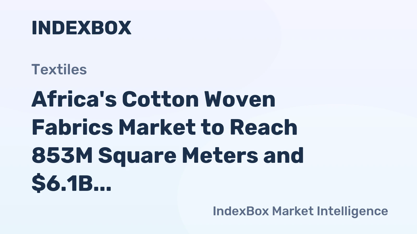 Africa's Cotton Woven Fabrics Market to Reach 853M Square Meters and $6.1B by 2035