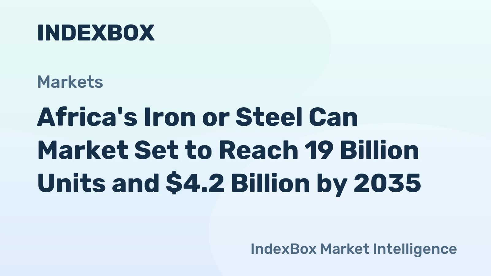 Africa's Iron or Steel Can Market Set to Reach 19 Billion Units and $4.2 Billion by 2035