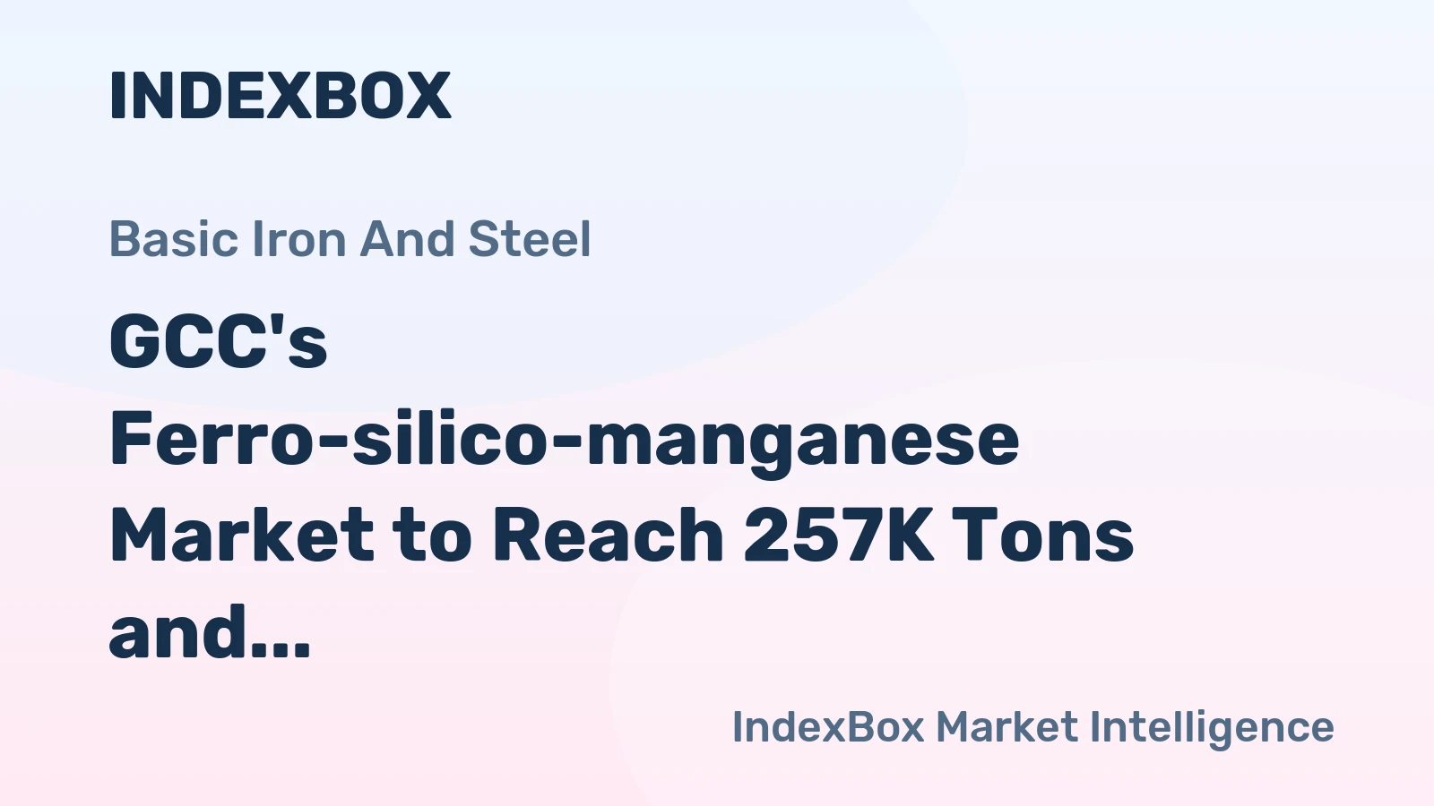 GCC's Ferro-silico-manganese Market to Reach 257K Tons and $278M by 2035