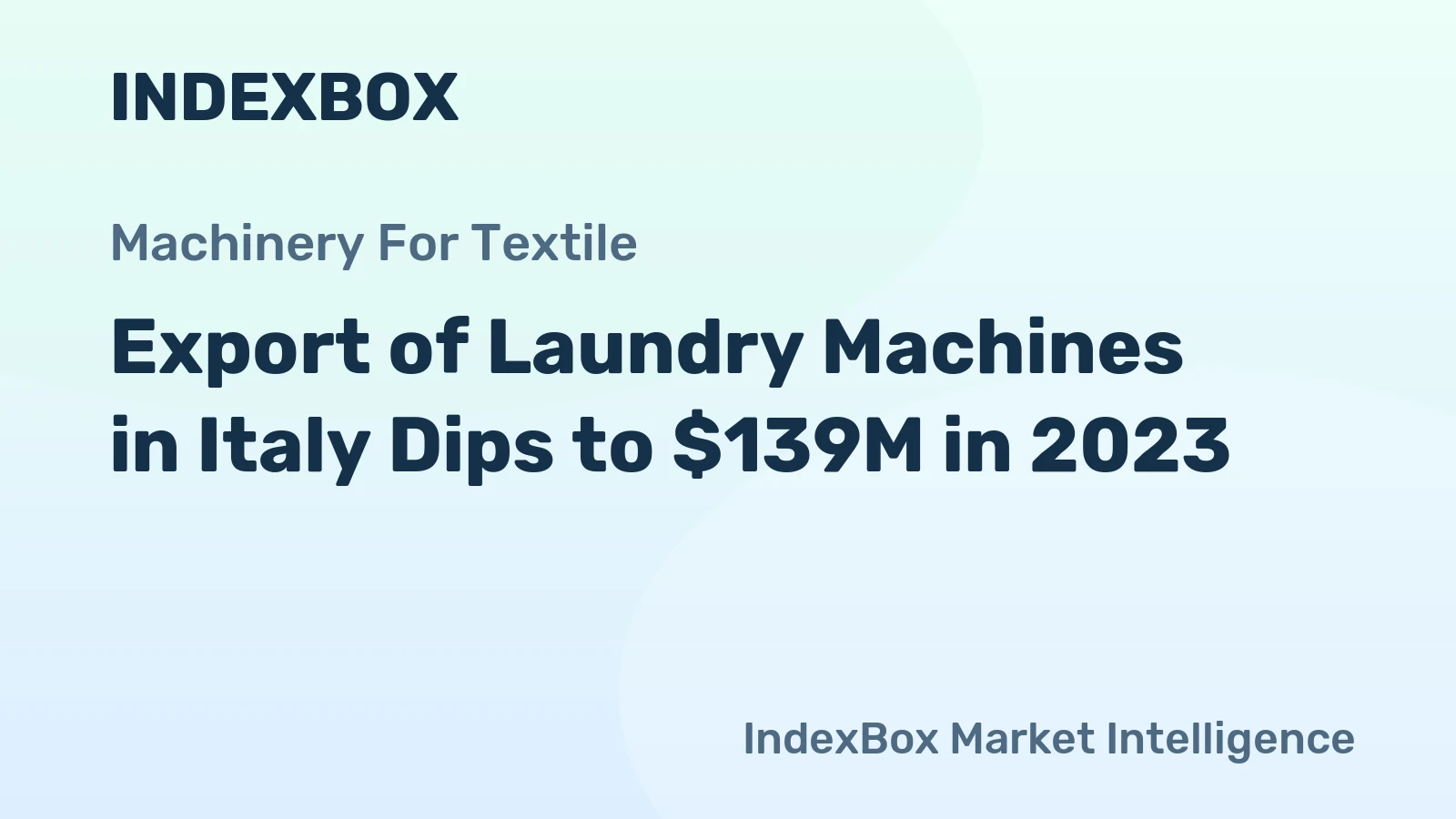 Export of Laundry Machines in Italy Dips to $139M in 2023