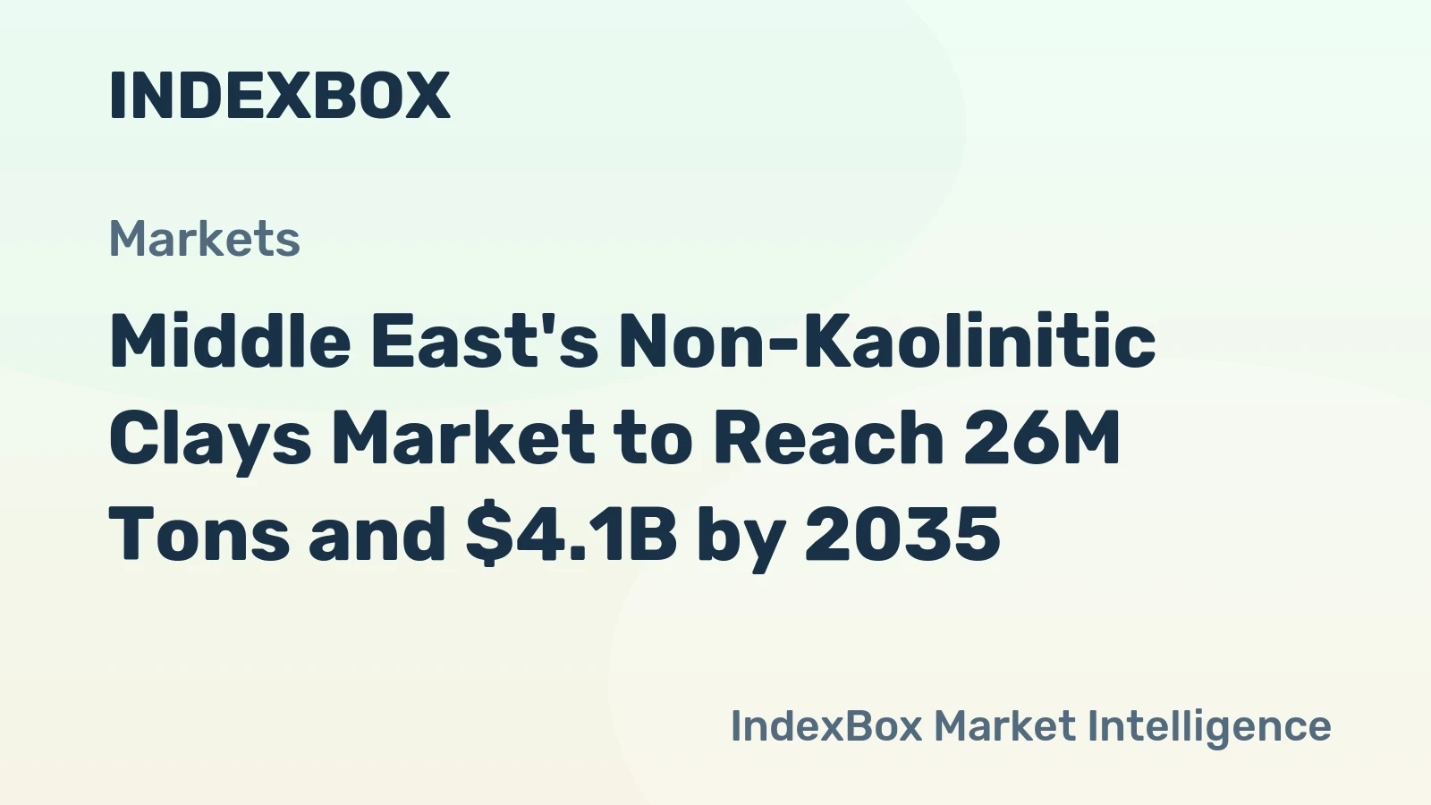 Middle East's Non-Kaolinitic Clays Market to Reach 26M Tons and $4.1B by 2035