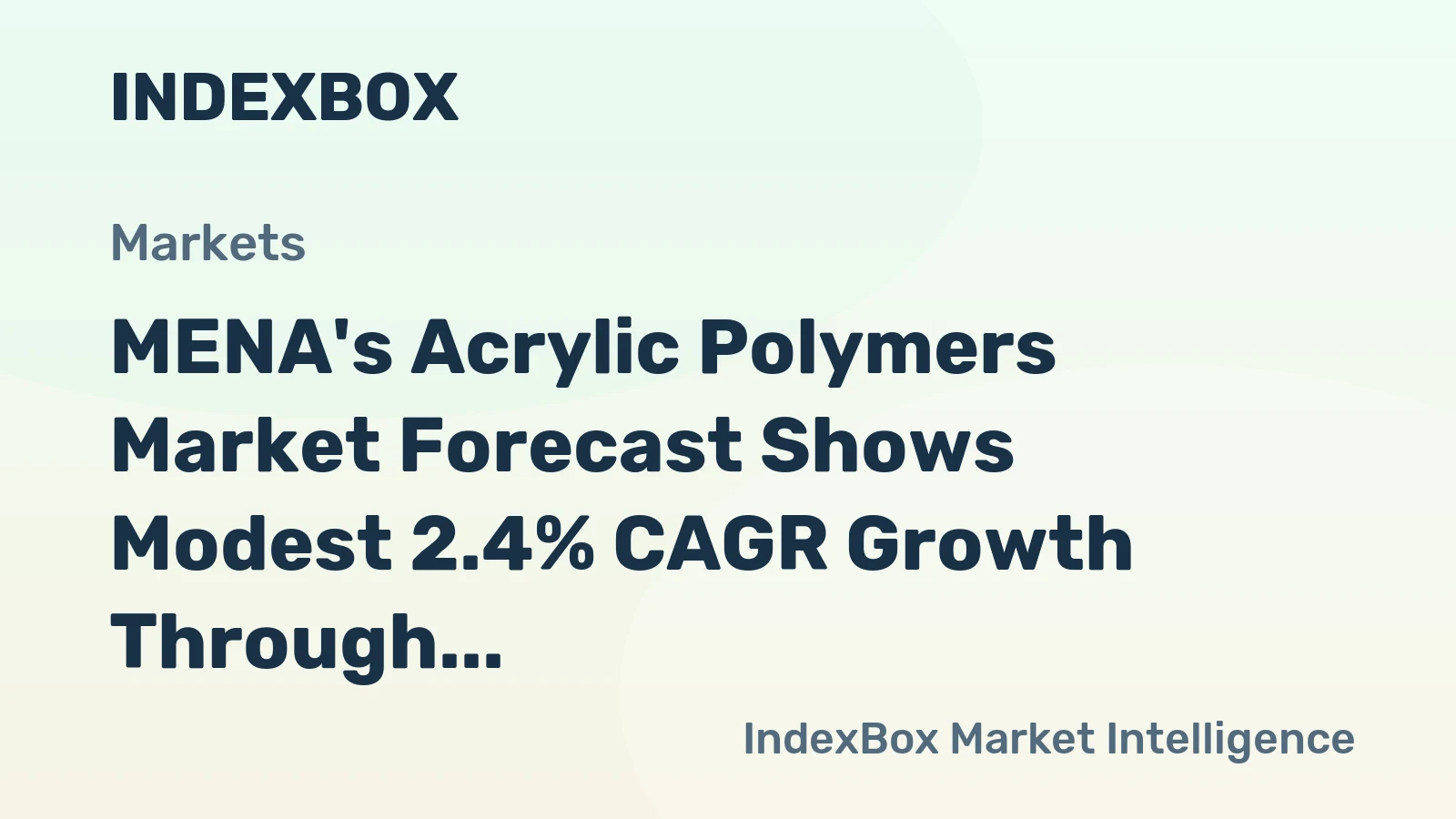 MENA's Acrylic Polymers Market Forecast Shows Modest 2.4% CAGR Growth Through 2035
