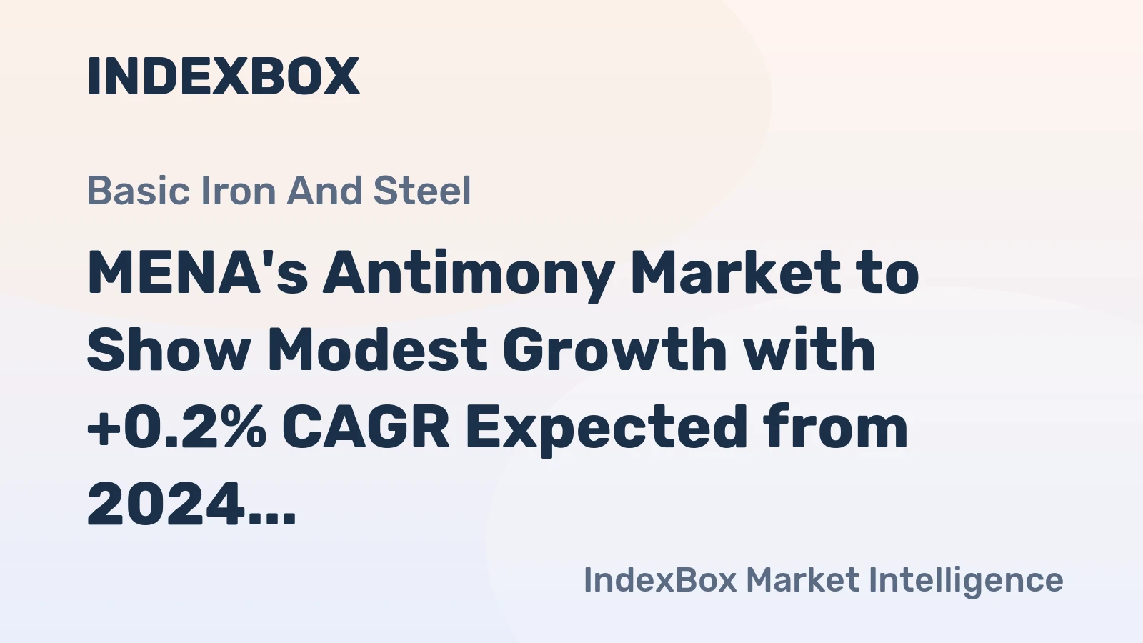 MENA's Antimony Market to Show Modest Growth with +0.2% CAGR Expected from 2024 to 2035