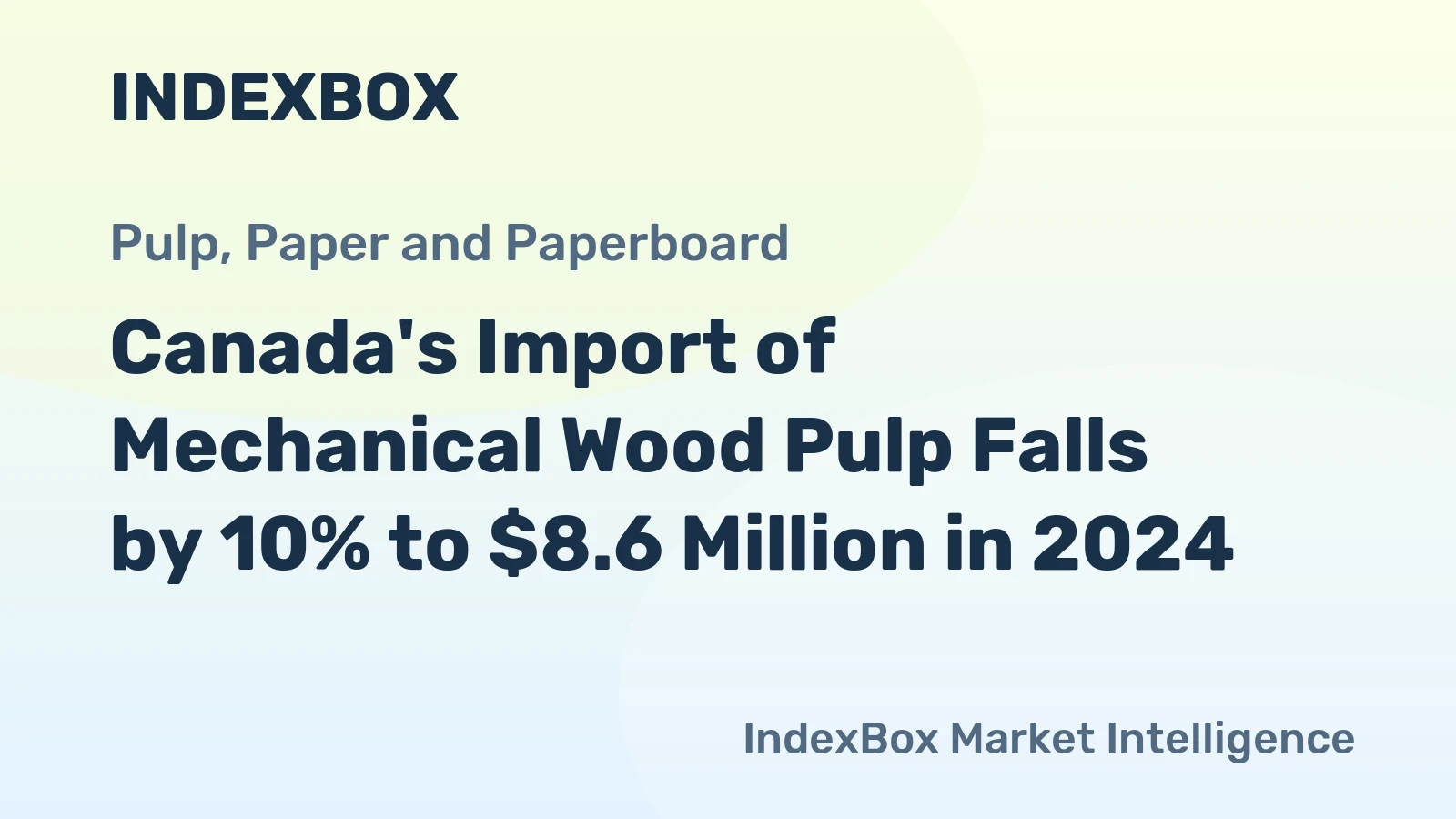 Canada's Import of Mechanical Wood Pulp Falls by 10% to $8.6 Million in 2024