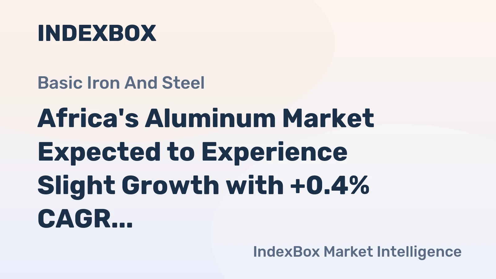 Africa's Aluminum Market Expected to Experience Slight Growth with +0.4% CAGR Over Next Decade
