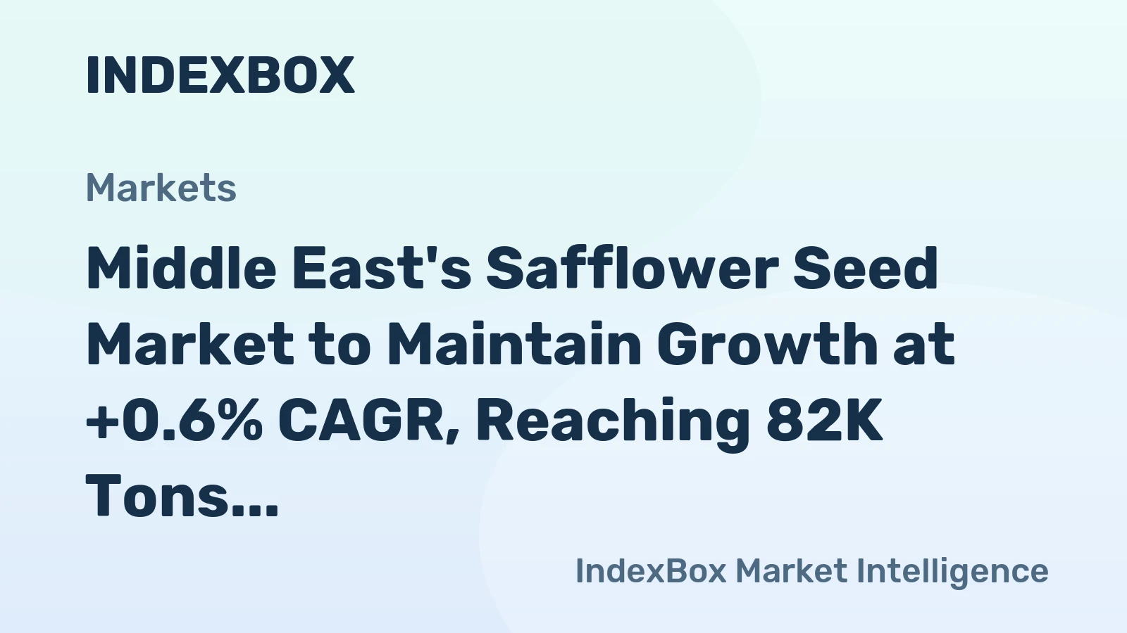 Middle East's Safflower Seed Market to Maintain Growth at +0.6% CAGR, Reaching 82K Tons by 2035
