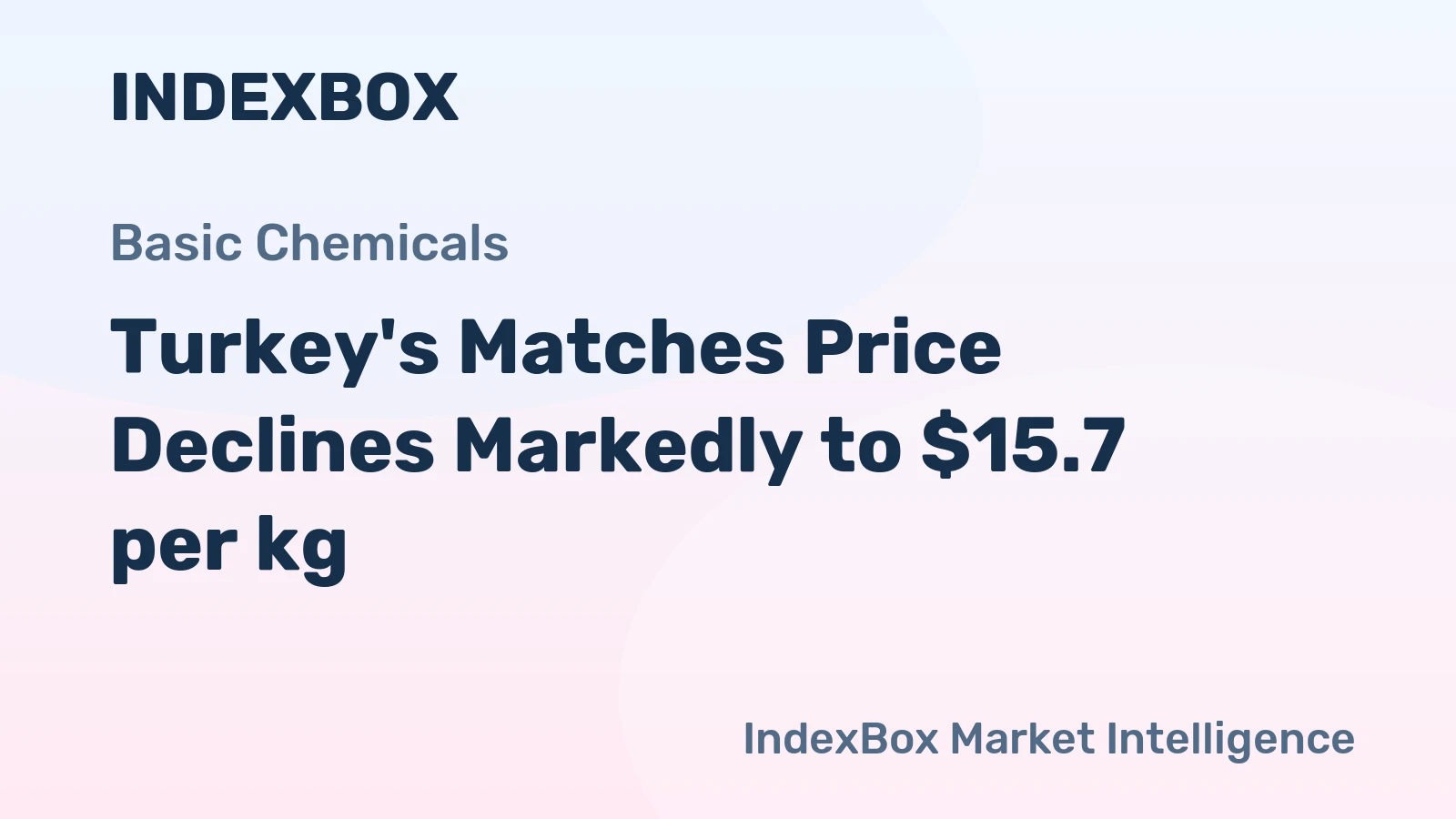 Turkey's Matches Price Declines Markedly to $15.7 per kg