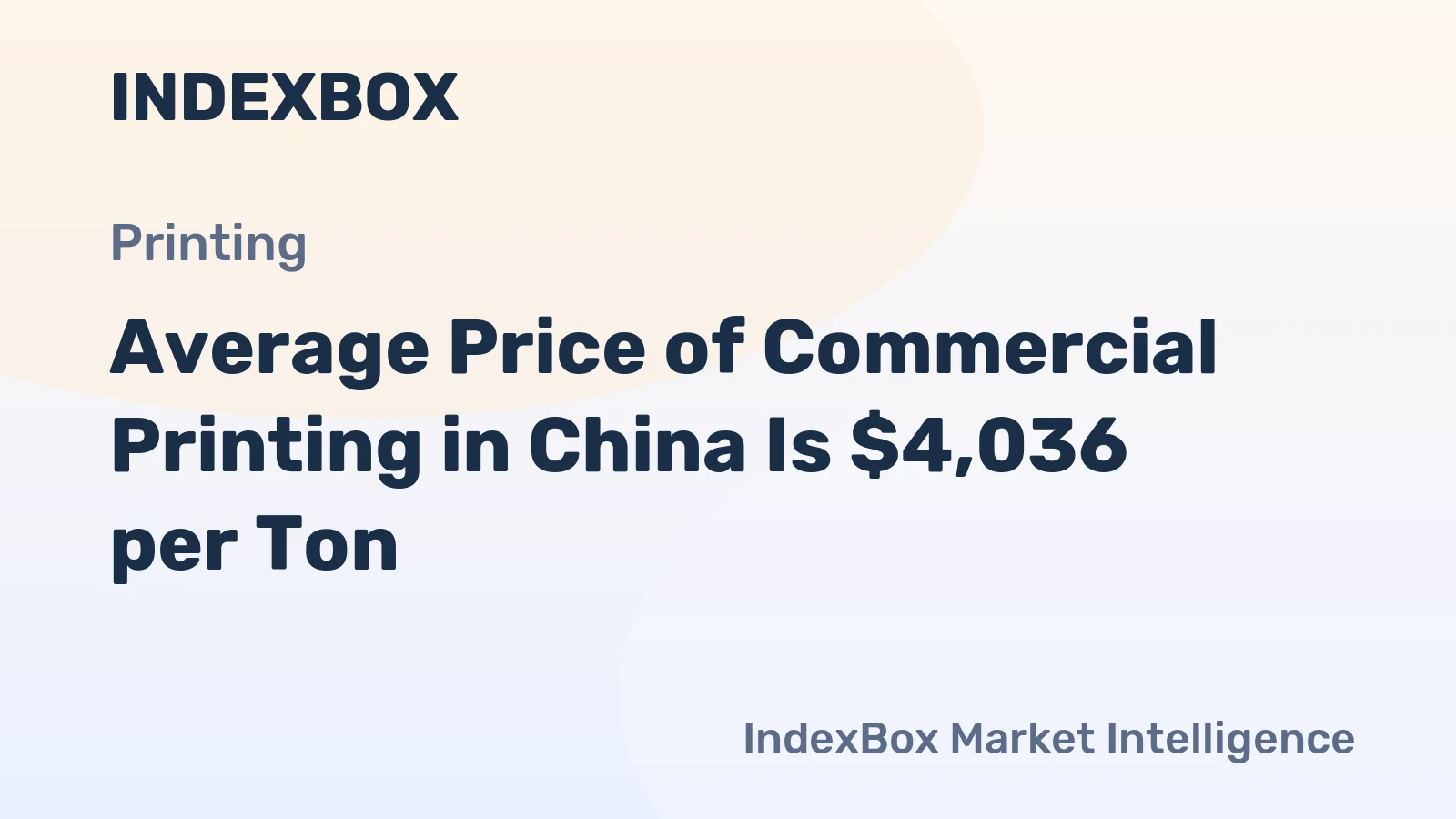 Average Price of Commercial Printing in China Is $4,036 per Ton