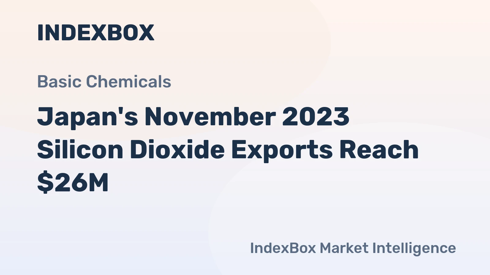 Japan's November 2023 Silicon Dioxide Exports Reach $26M