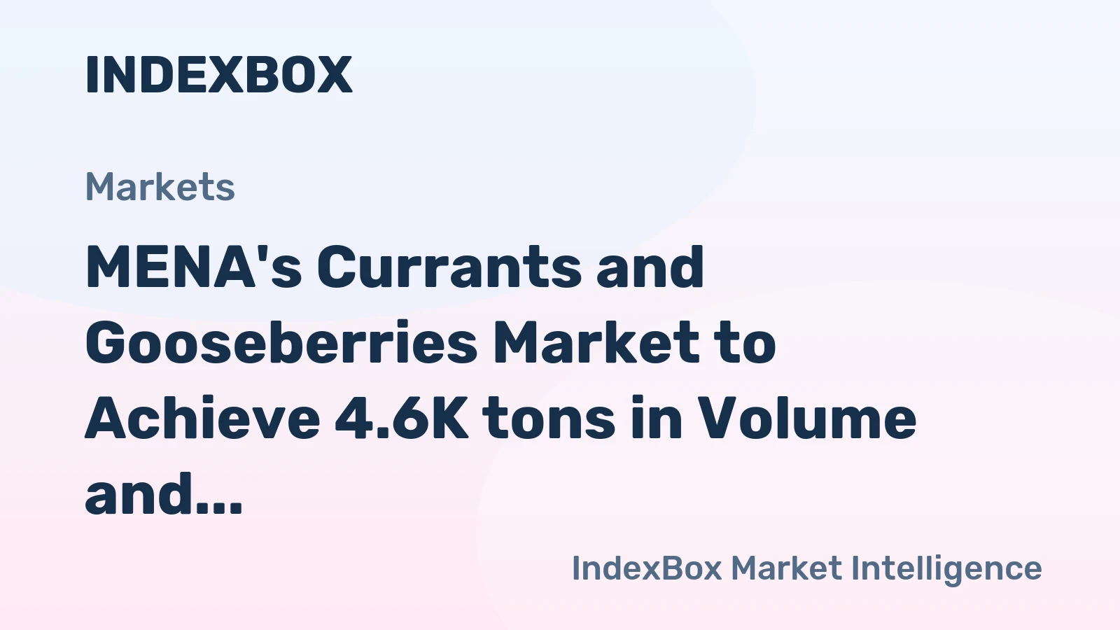 MENA's Currants and Gooseberries Market to Achieve 4.6K tons in Volume and $19M in Value by 2035