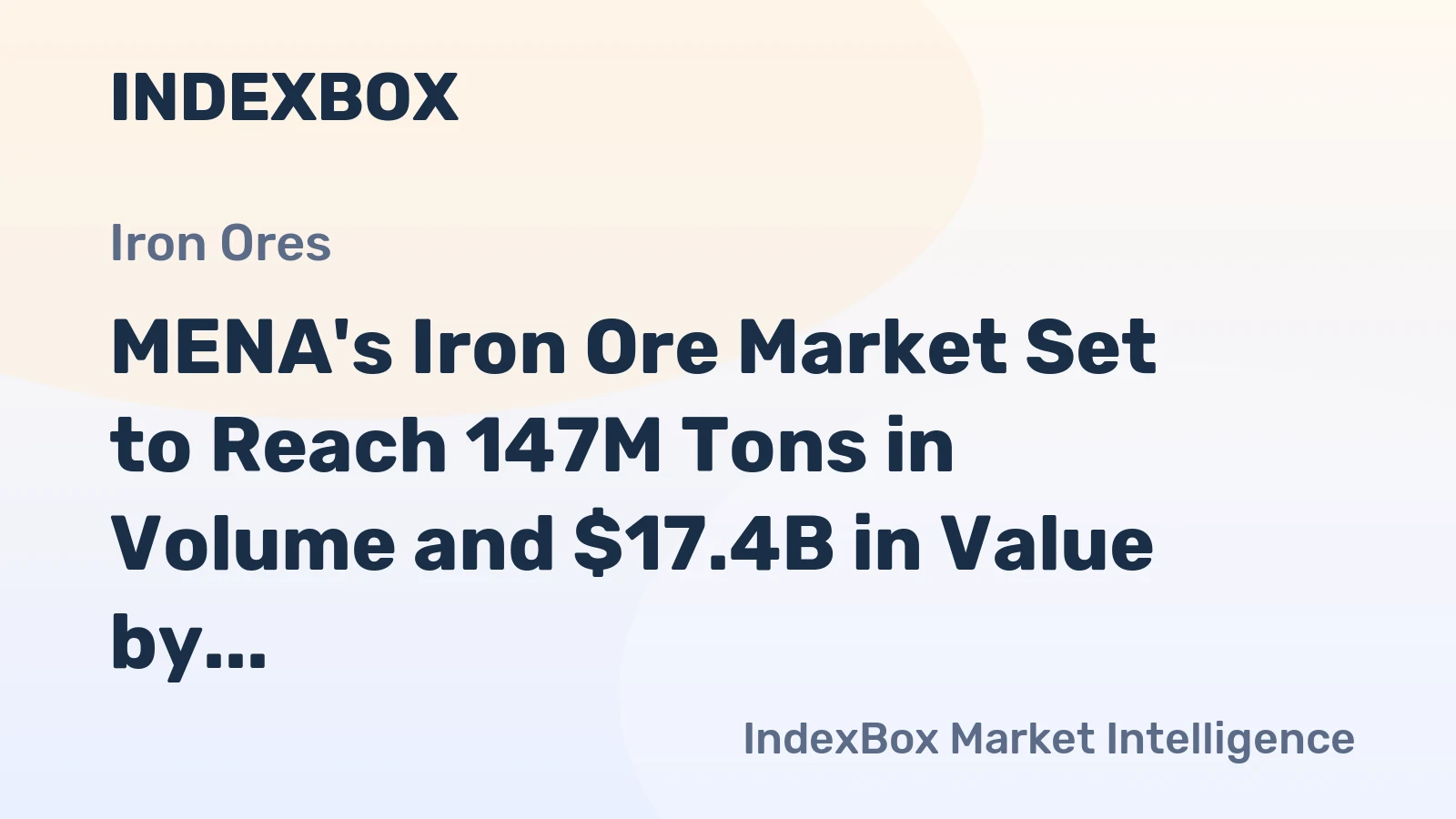 MENA's Iron Ore Market Set to Reach 147M Tons in Volume and $17.4B in Value by 2035