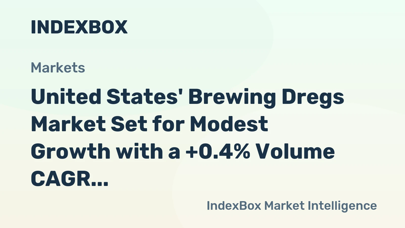 United States' Brewing Dregs Market Set for Modest Growth with a +0.4% Volume CAGR Through 2035
