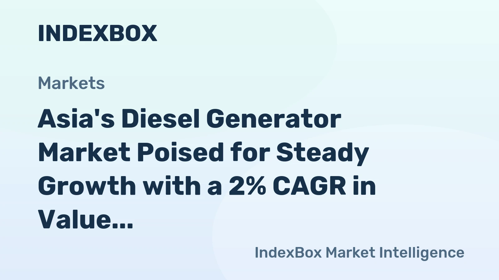 Asia's Diesel Generator Market Poised for Steady Growth with a 2% CAGR in Value