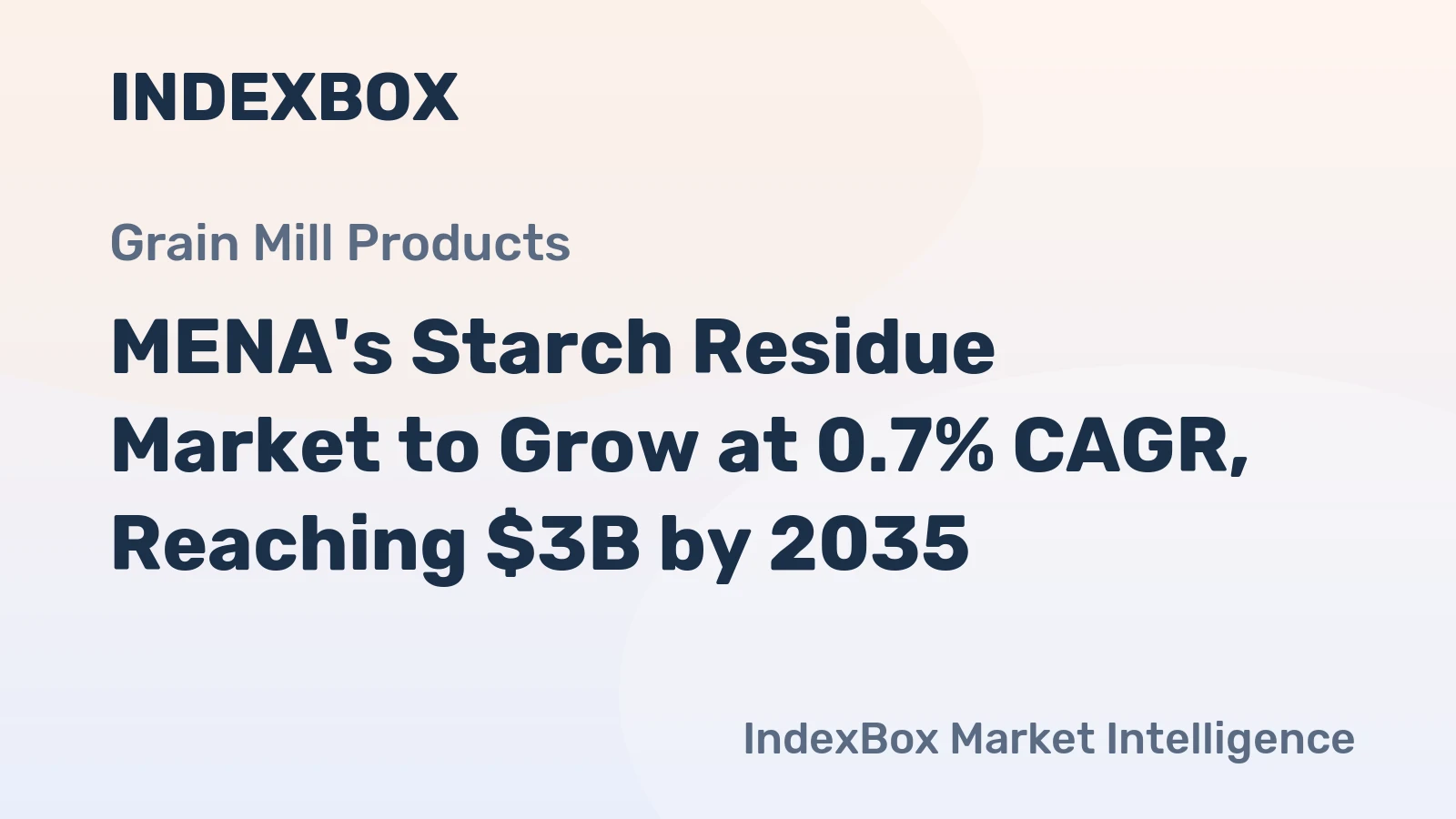 MENA's Starch Residue Market to Grow at 0.7% CAGR, Reaching $3B by 2035