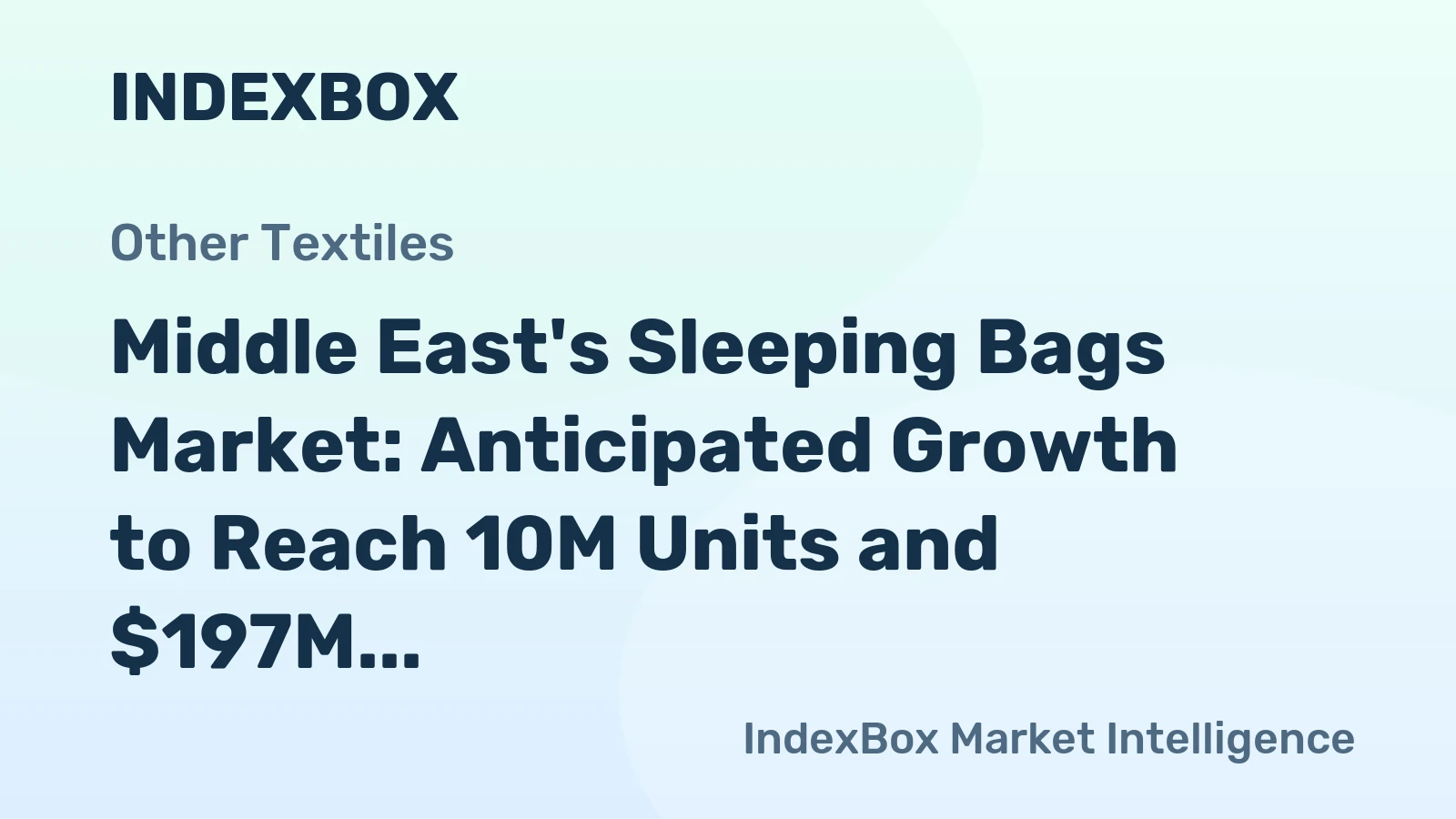Middle East's Sleeping Bags Market: Anticipated Growth to Reach 10M Units and $197M by 2035