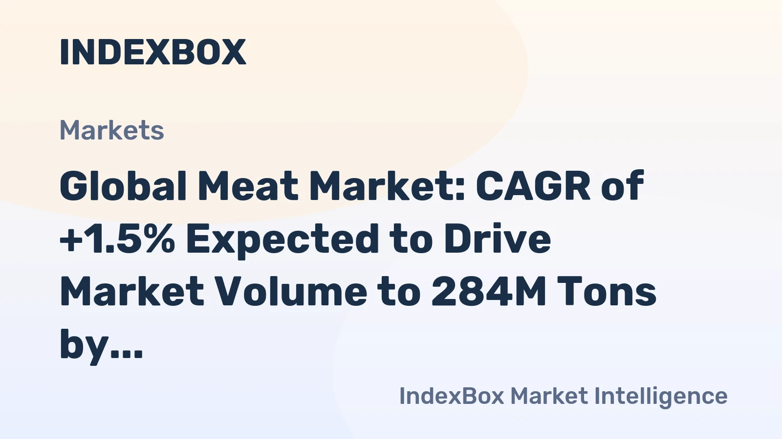 Global Meat Market: CAGR of +1.5% Expected to Drive Market Volume to 284M Tons by 2035