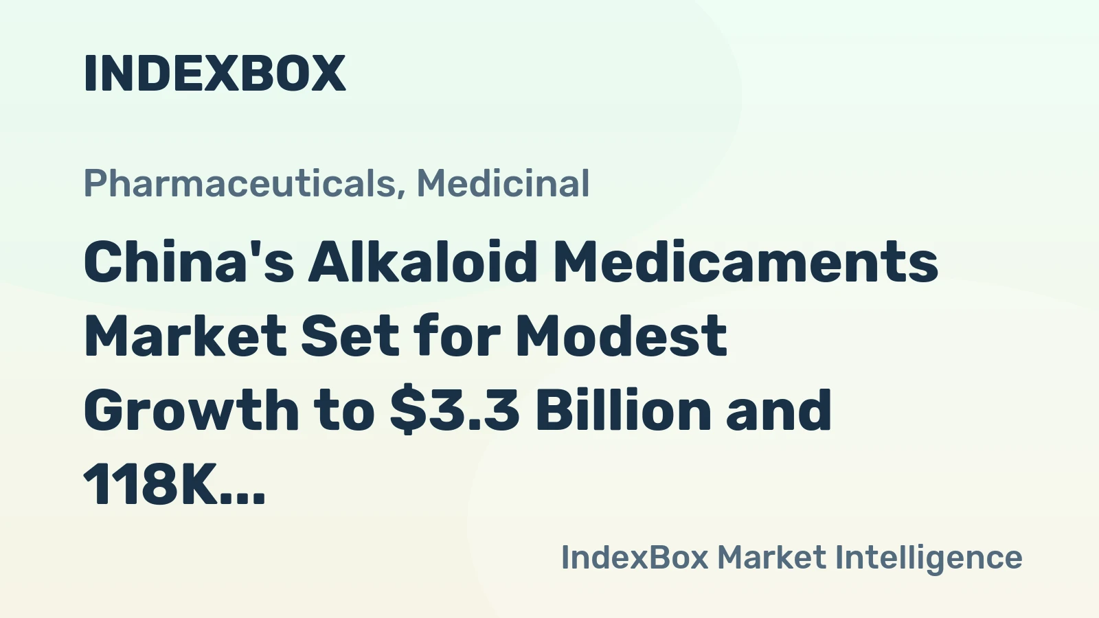 China's Alkaloid Medicaments Market Set for Modest Growth to $3.3 Billion and 118K Tons by 2035