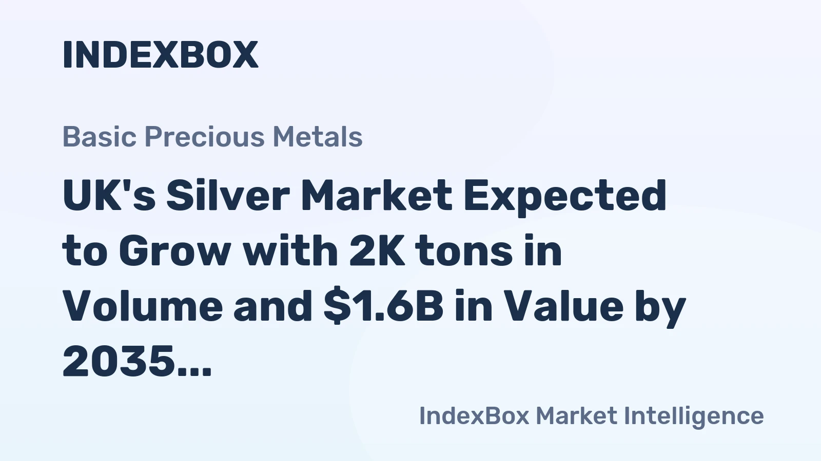 UK's Silver Market Expected to Grow with 2K tons in Volume and $1.6B in Value by 2035