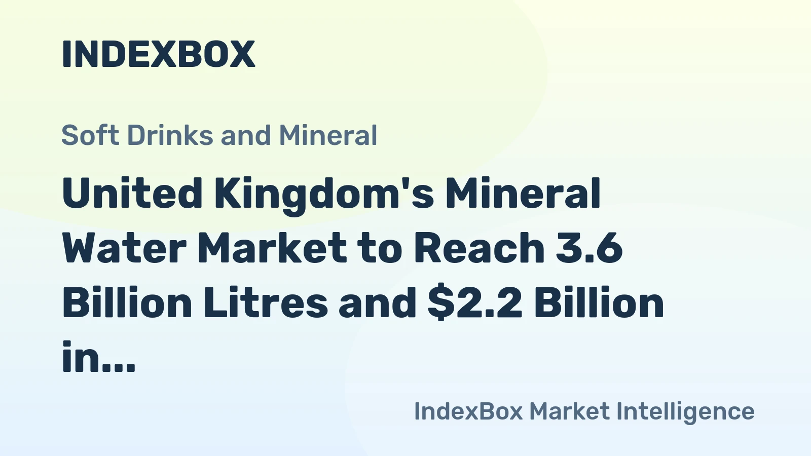 United Kingdom's Mineral Water Market to Reach 3.6 Billion Litres and $2.2 Billion in Value by 2035