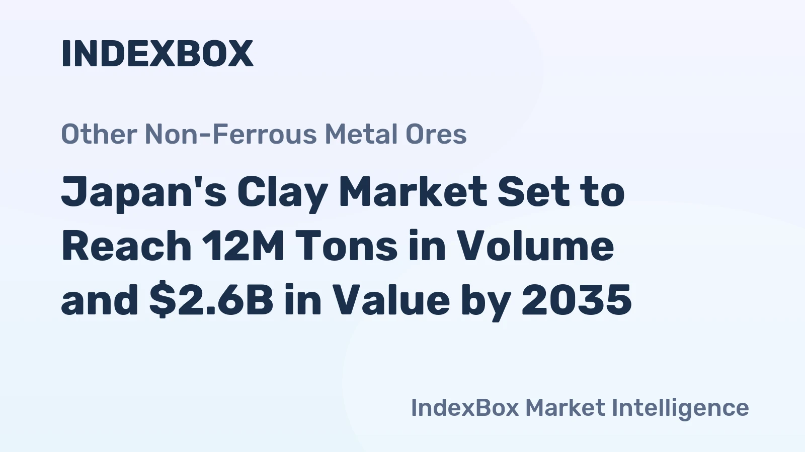 Japan's Clay Market Set to Reach 12M Tons in Volume and $2.6B in Value by 2035