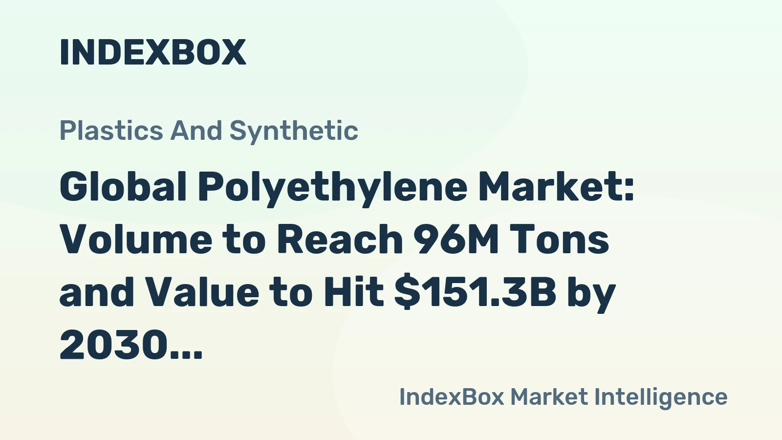 Global Polyethylene Market: Volume to Reach 96M Tons and Value to Hit $151.3B by 2030