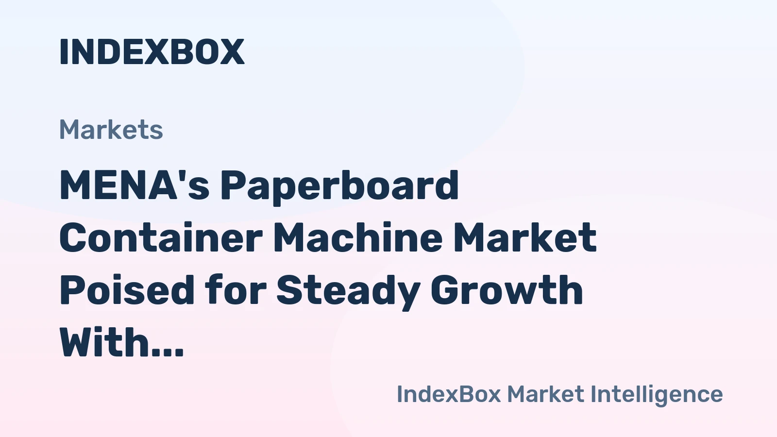 MENA's Paperboard Container Machine Market Poised for Steady Growth With 1.1% Volume CAGR Through 2035