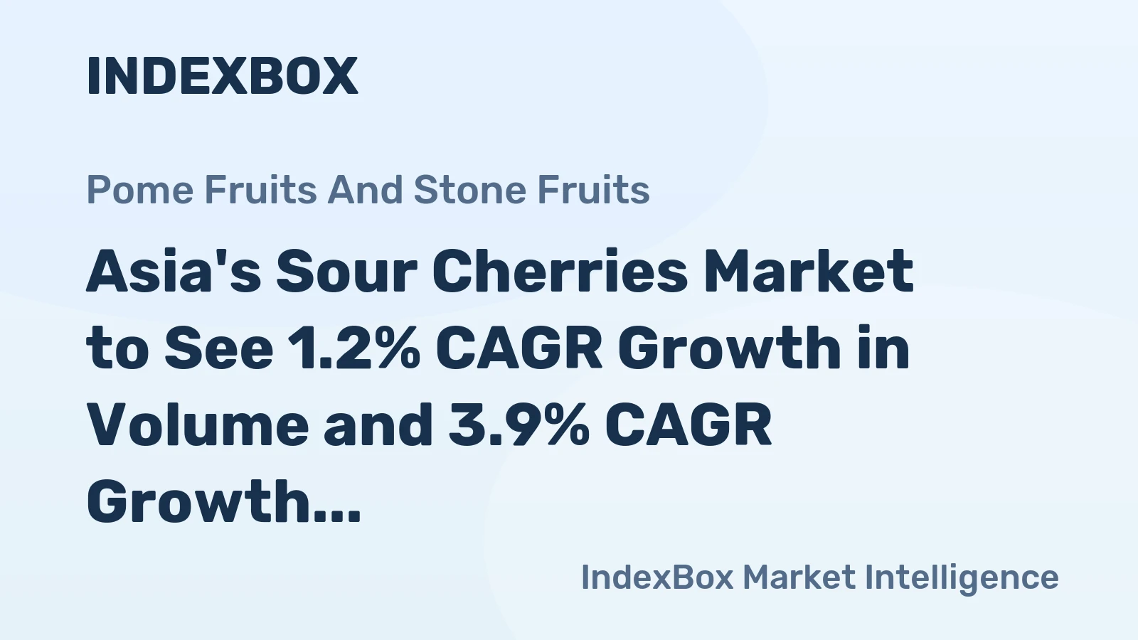 Asia's Sour Cherries Market to See 1.2% CAGR Growth in Volume and 3.9% CAGR Growth in Value from 2024 to 2035