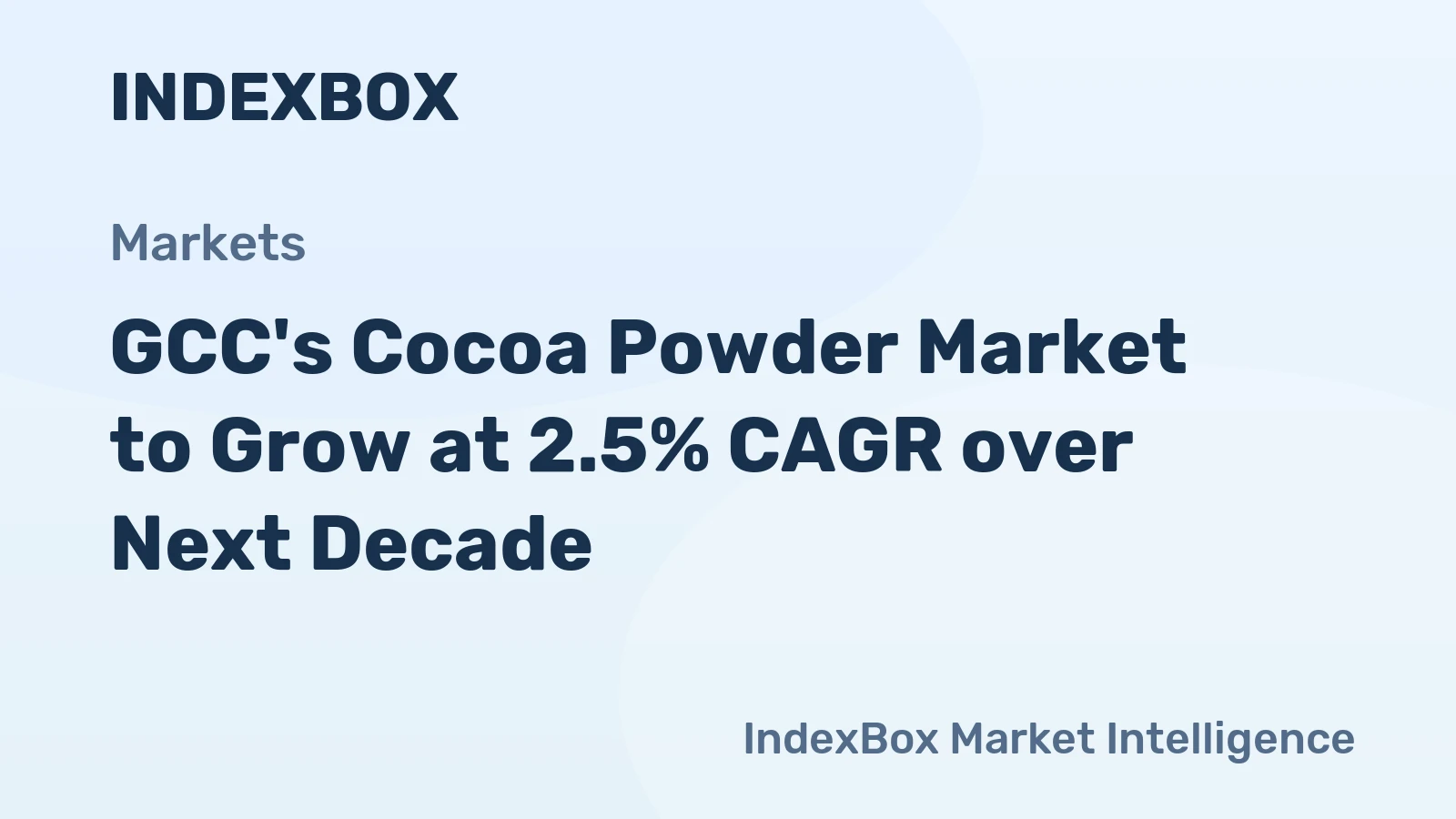 GCC's Cocoa Powder Market to Grow at 2.5% CAGR over Next Decade
