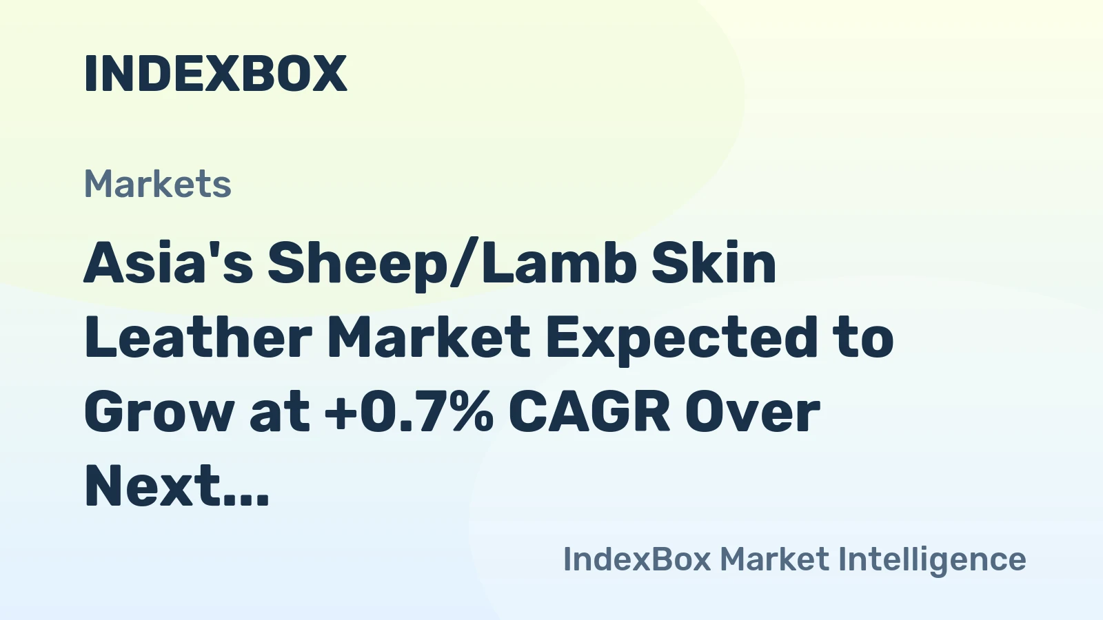 Asia's Sheep/Lamb Skin Leather Market Expected to Grow at +0.7% CAGR Over Next Decade