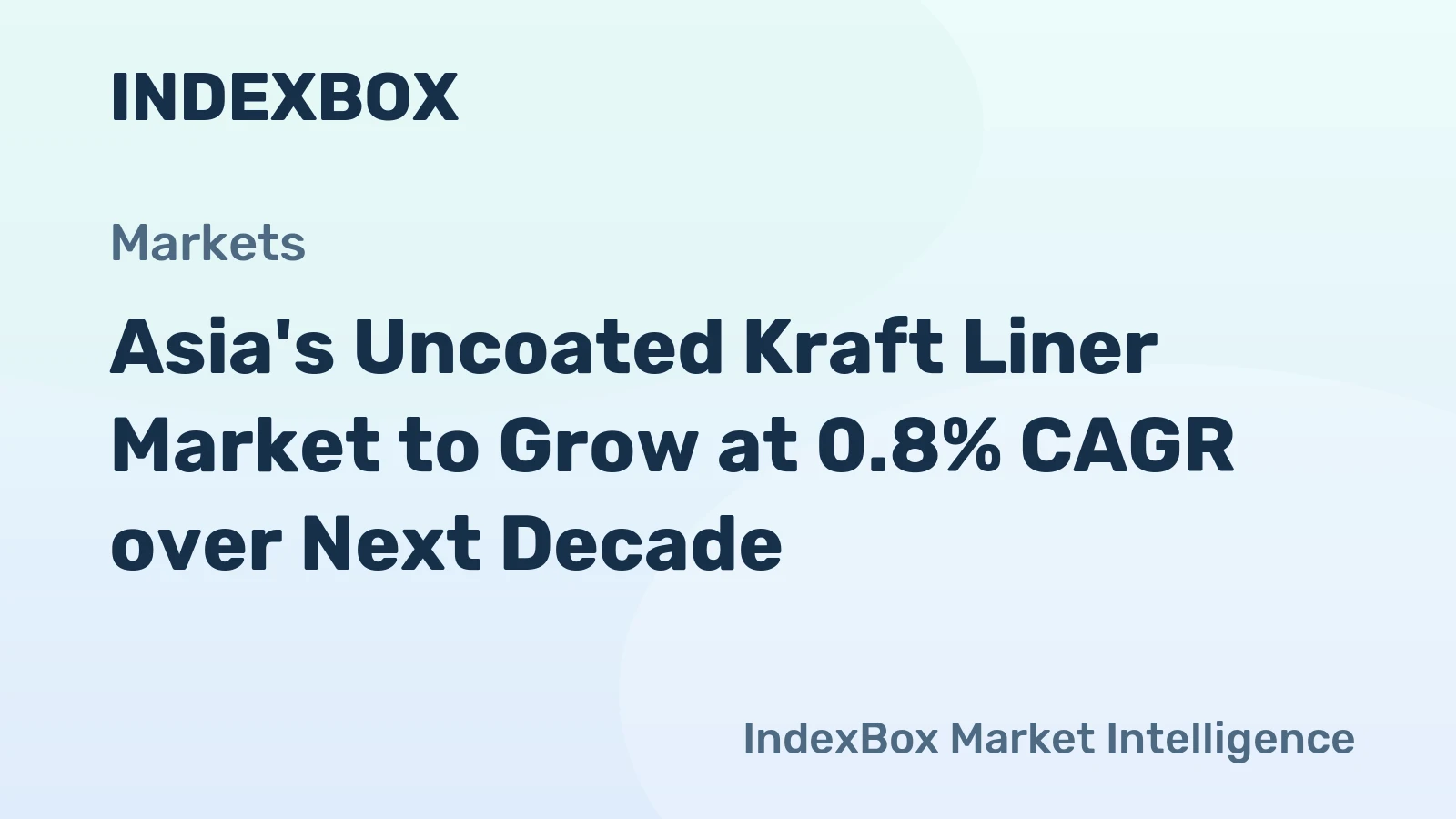Asia's Uncoated Kraft Liner Market to Grow at 0.8% CAGR over Next Decade