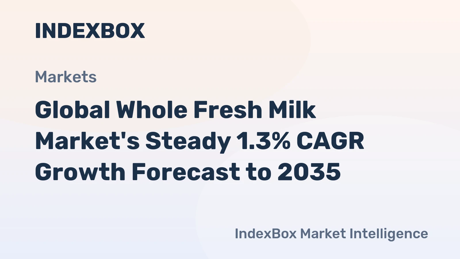 Global Whole Fresh Milk Market's Steady 1.3% CAGR Growth Forecast to 2035