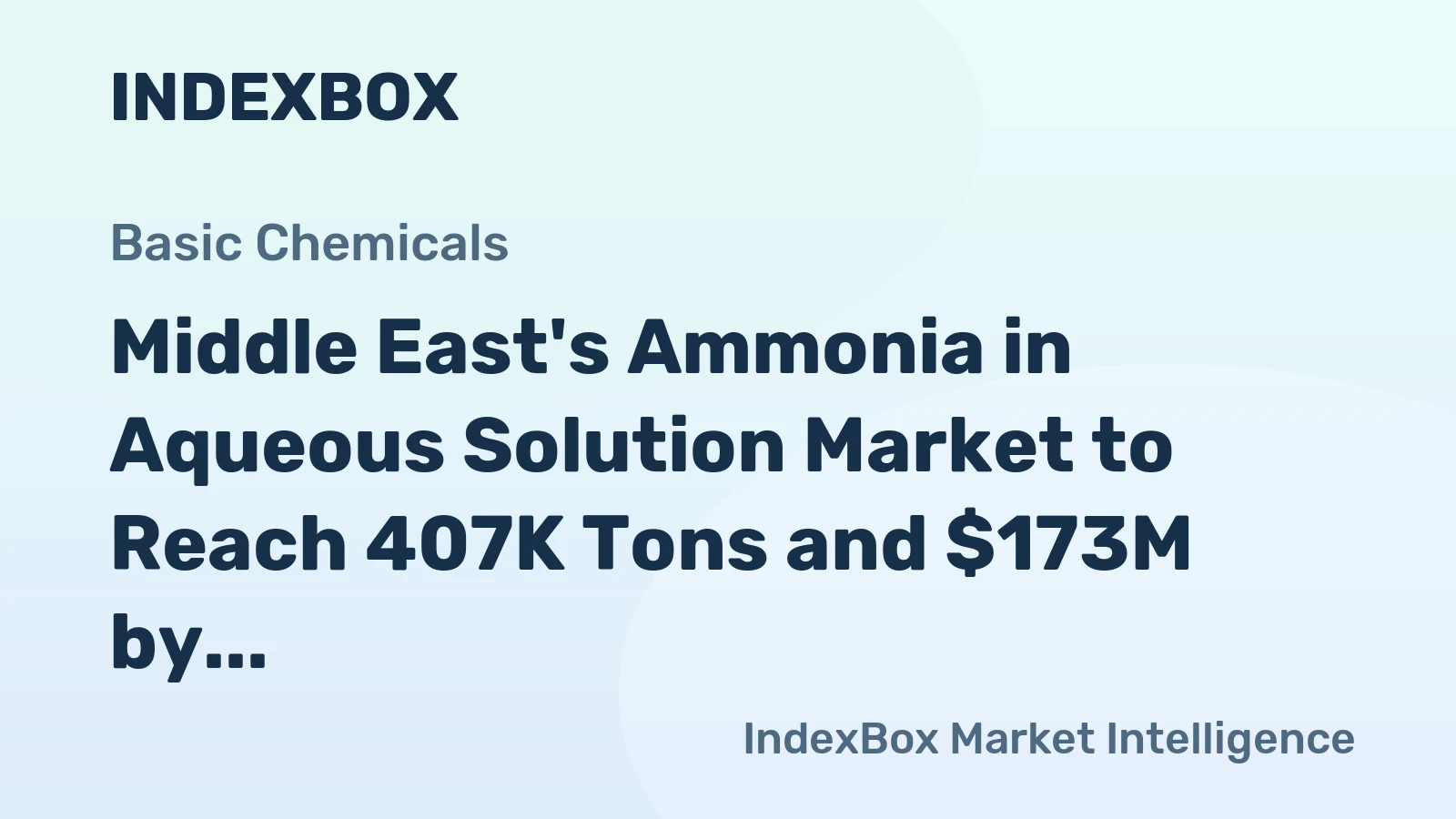 Middle East's Ammonia in Aqueous Solution Market to Reach 407K Tons and $173M by 2035