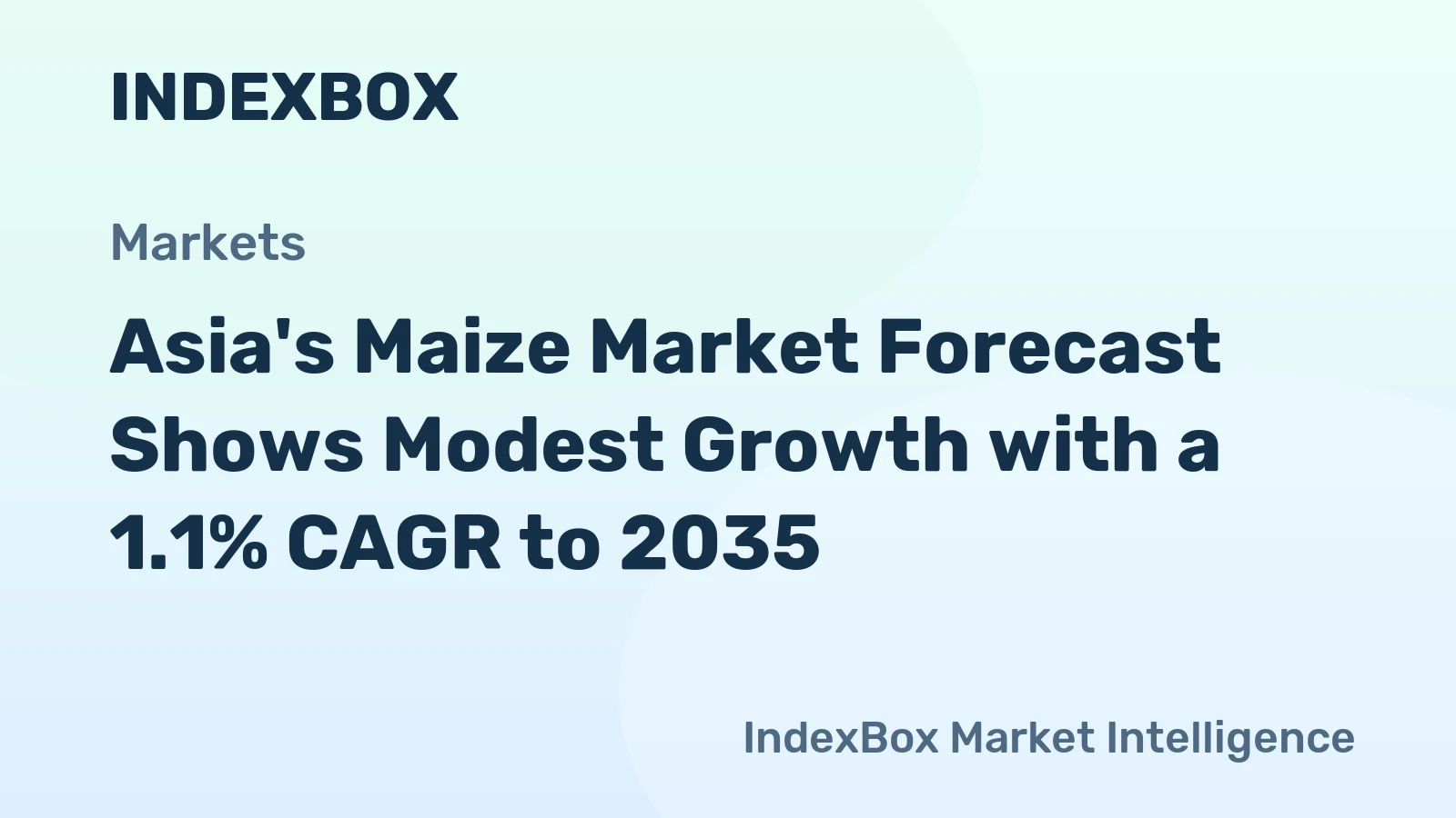 Asia's Maize Market Forecast Shows Modest Growth with a 1.1% CAGR to 2035