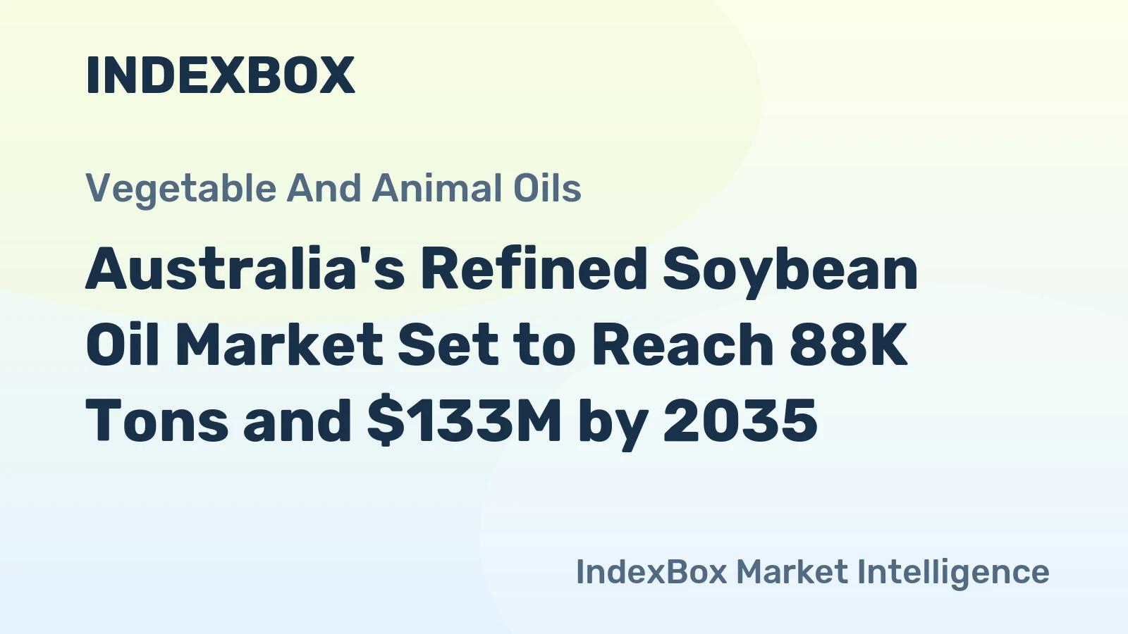 Australia's Refined Soybean Oil Market Set to Reach 88K Tons and $133M by 2035