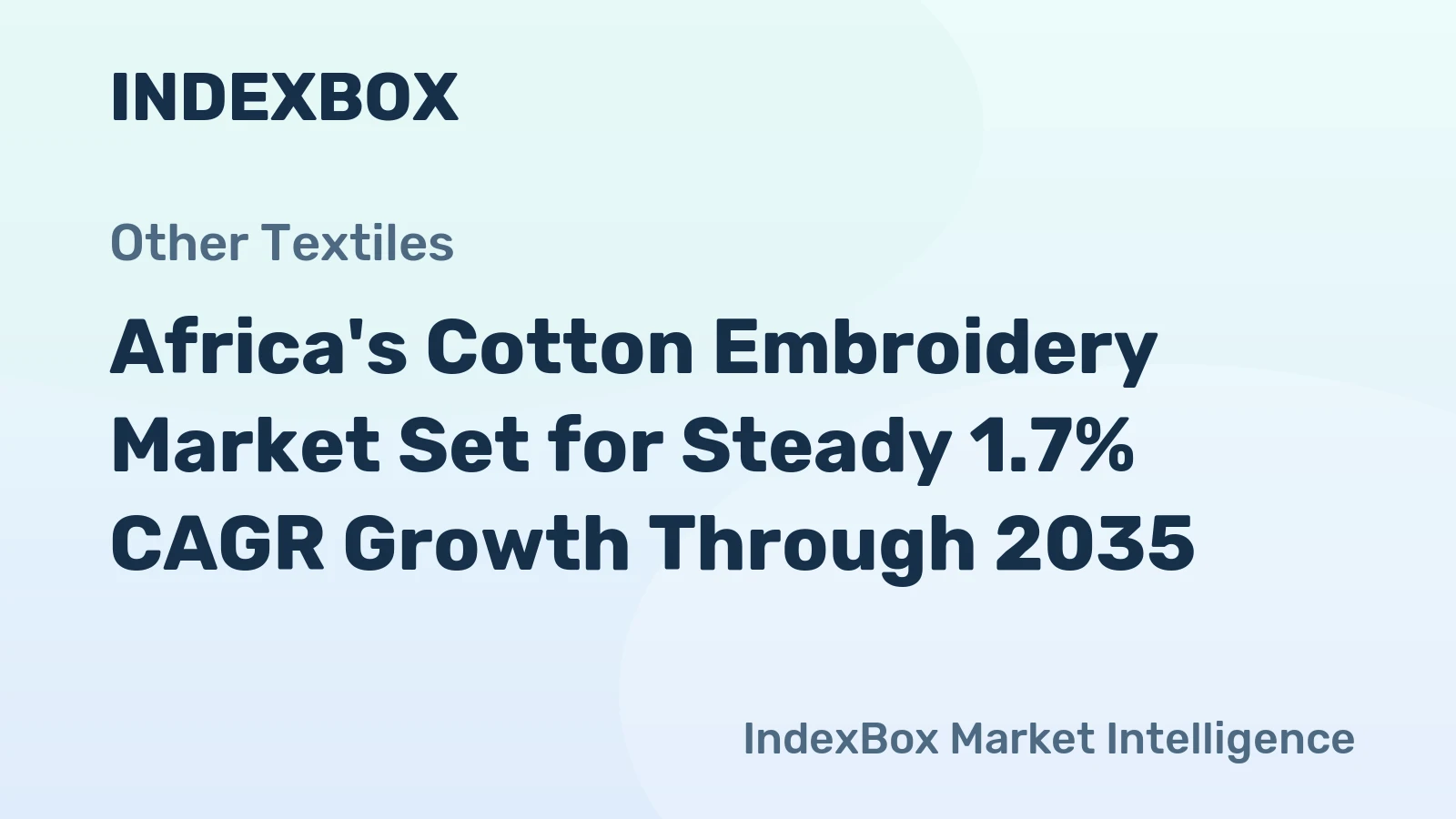 Africa's Cotton Embroidery Market Set for Steady 1.7% CAGR Growth Through 2035
