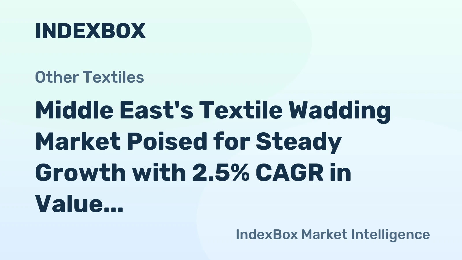 Middle East's Textile Wadding Market Poised for Steady Growth with 2.5% CAGR in Value