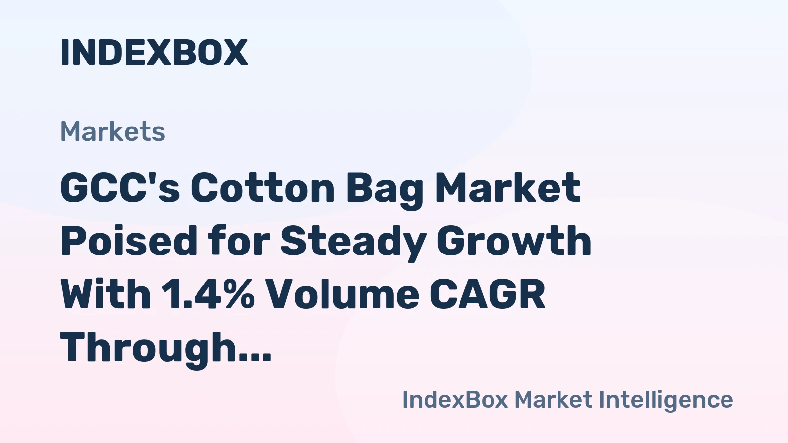GCC's Cotton Bag Market Poised for Steady Growth With 1.4% Volume CAGR Through 2035