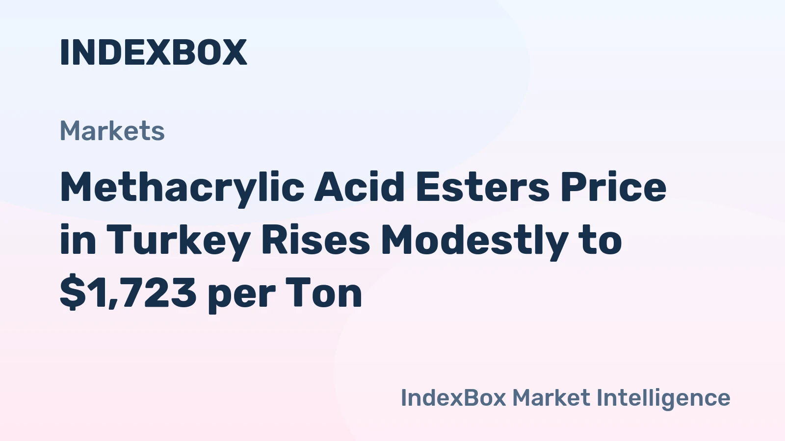 Methacrylic Acid Esters Price in Turkey Rises Modestly to $1,723 per Ton