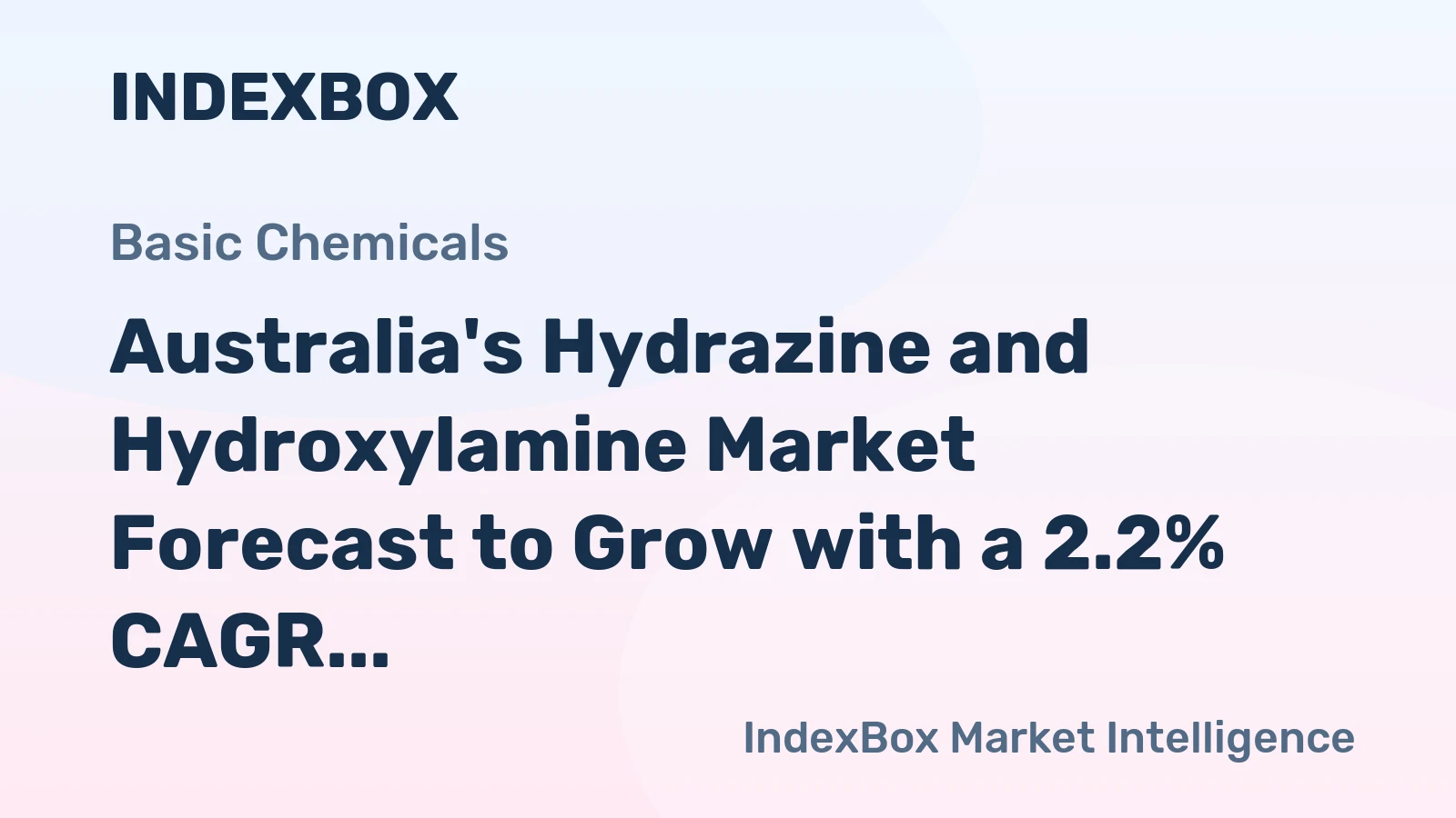 Australia's Hydrazine and Hydroxylamine Market Forecast to Grow with a 2.2% CAGR
