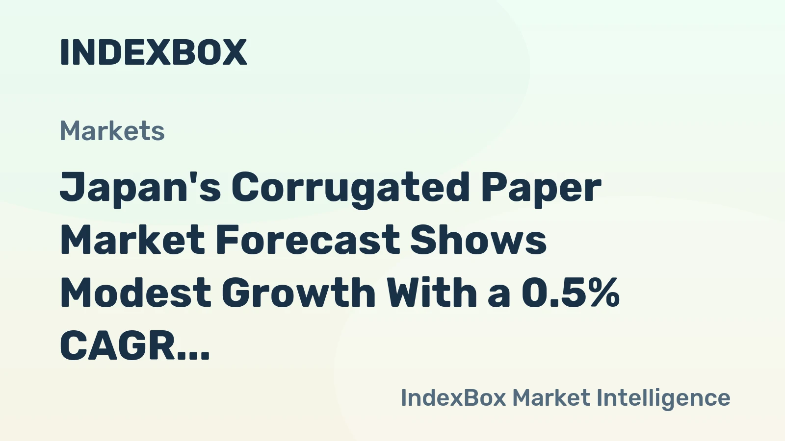 Japan's Corrugated Paper Market Forecast Shows Modest Growth With a 0.5% CAGR Through 2035